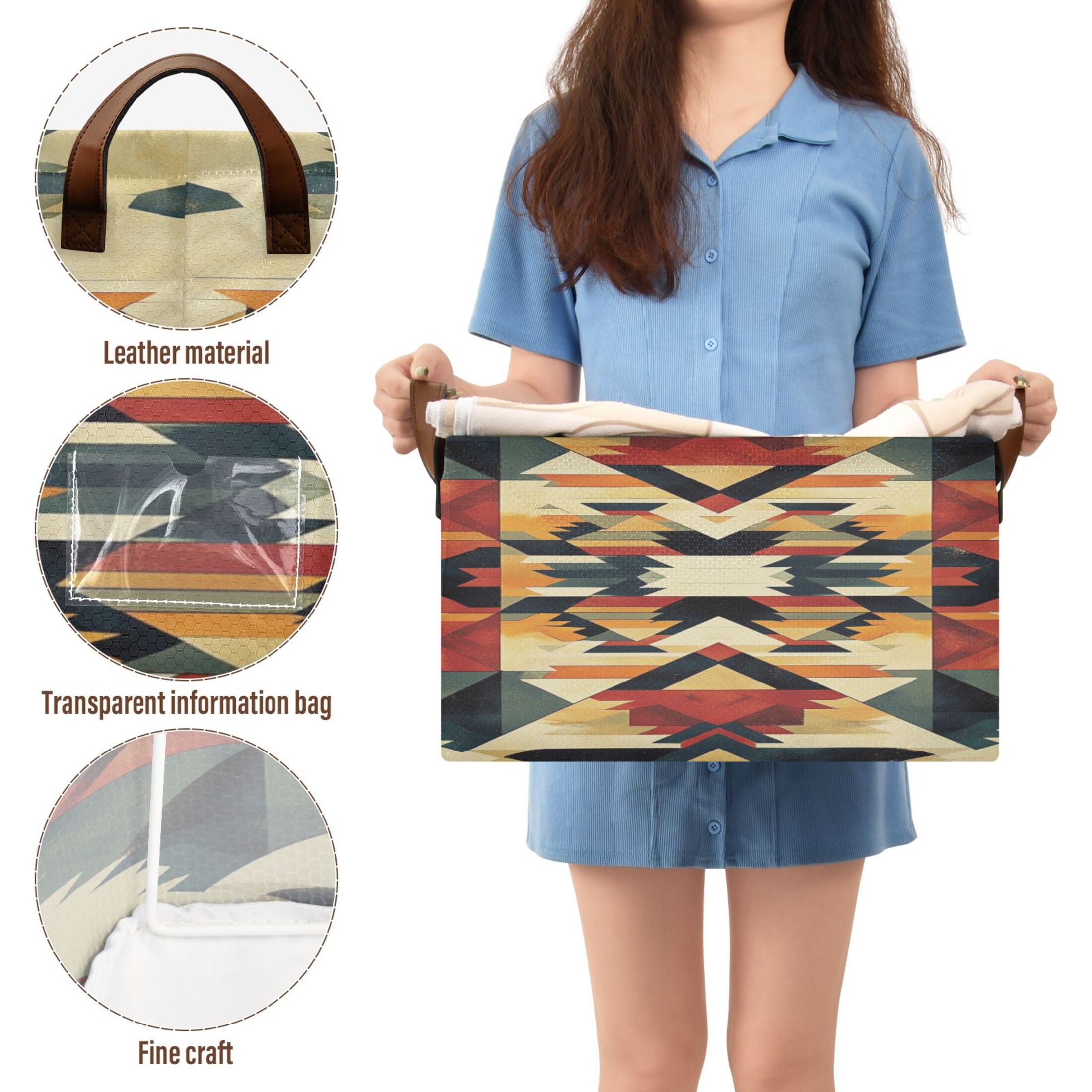 BZSMCE Collapsible Fabric Cube Storage Bins Colorfull Texture Design ...