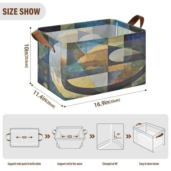 BZSMCE Collapsible Fabric Cube Storage Bins Design Circles and ...