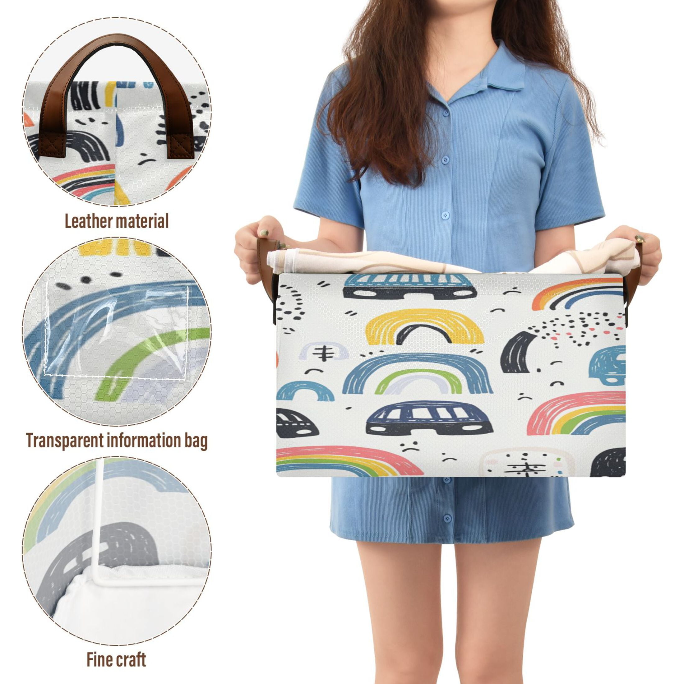 BZSMCE Collapsible Fabric Cube Storage Bins Design Drawing Painting ...