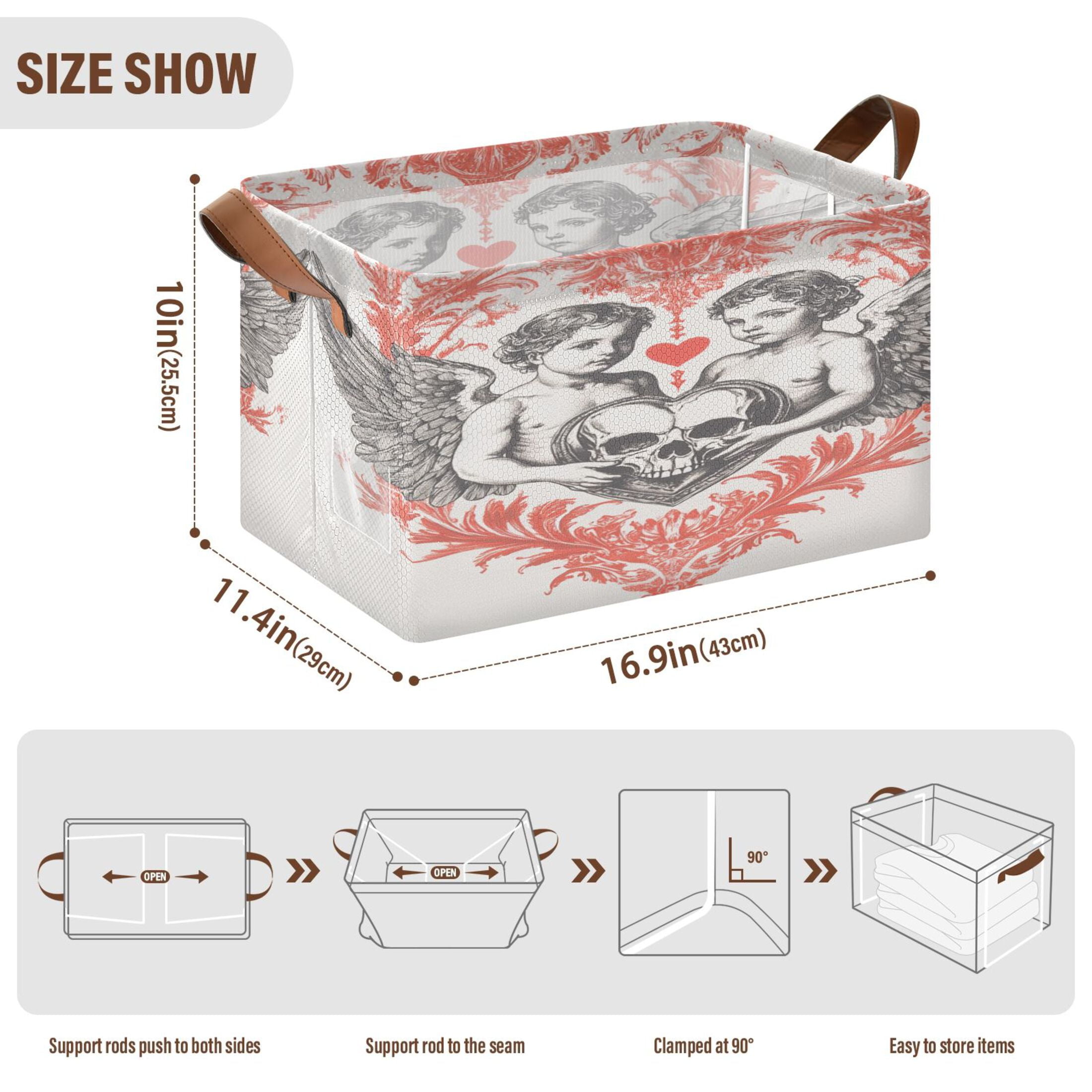 BZSMCE Collapsible Fabric Cube Storage Bins Oil Pattern Of Angel Design ...