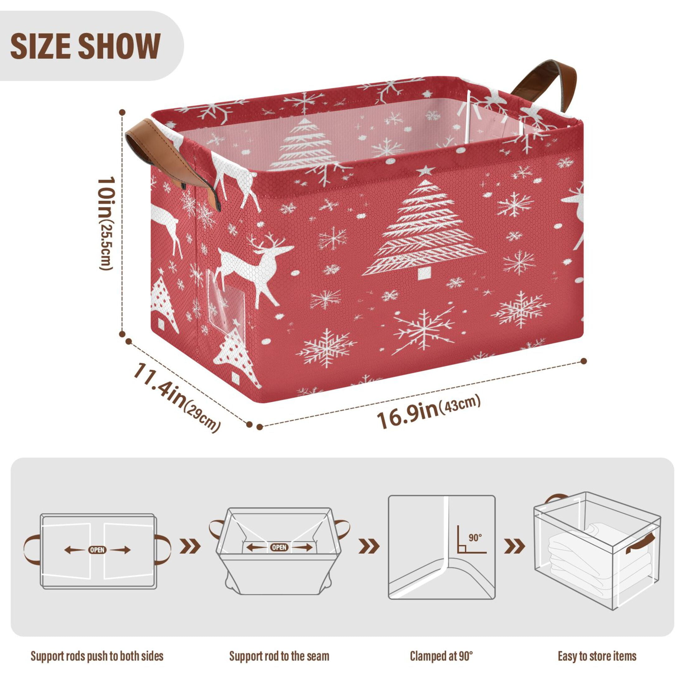 BZSMCE Collapsible Fabric Cube Storage Bins The Joyful Christmas ...