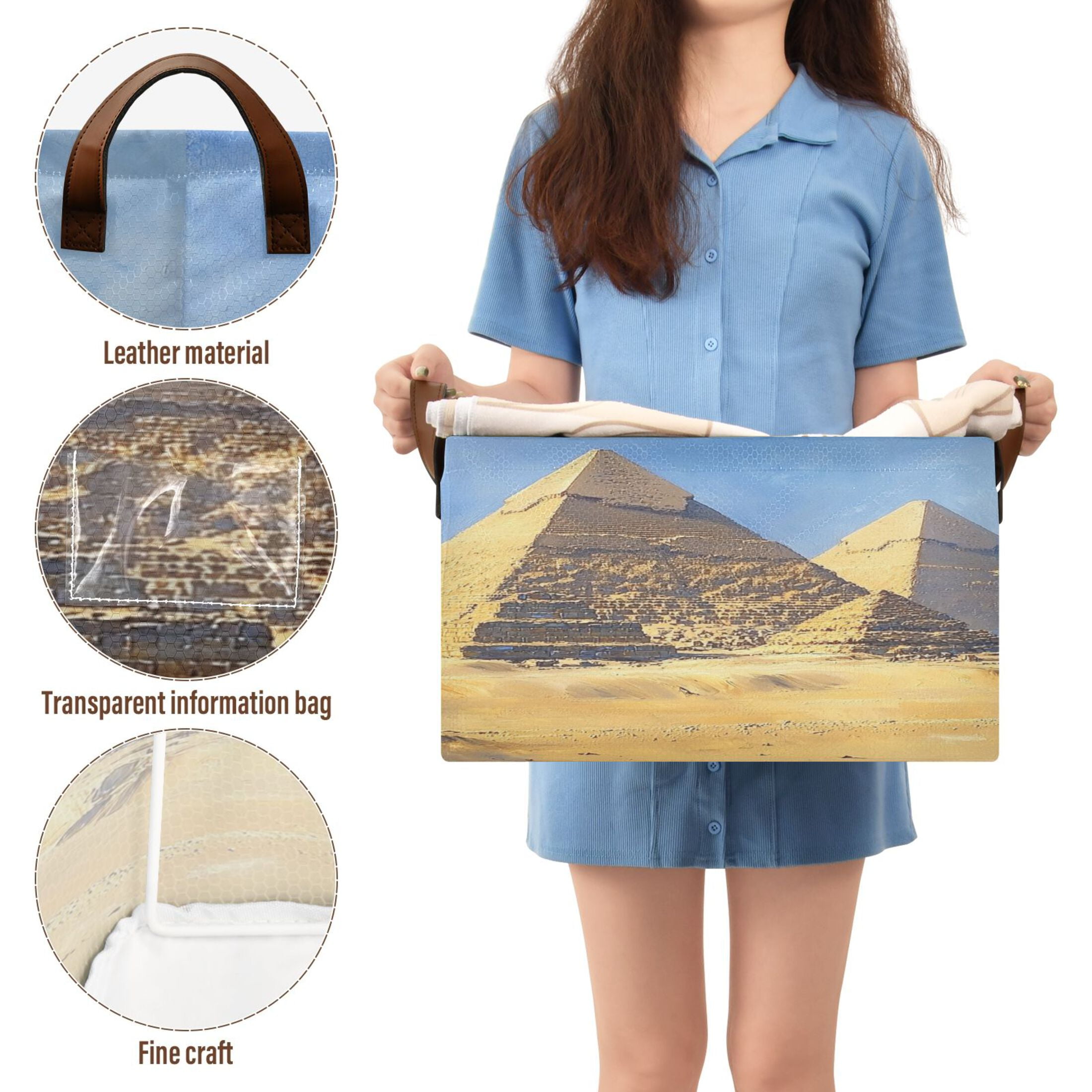 BZSMCE Collapsible Fabric Cube Storage Bins The Pyramids Design Pattern ...