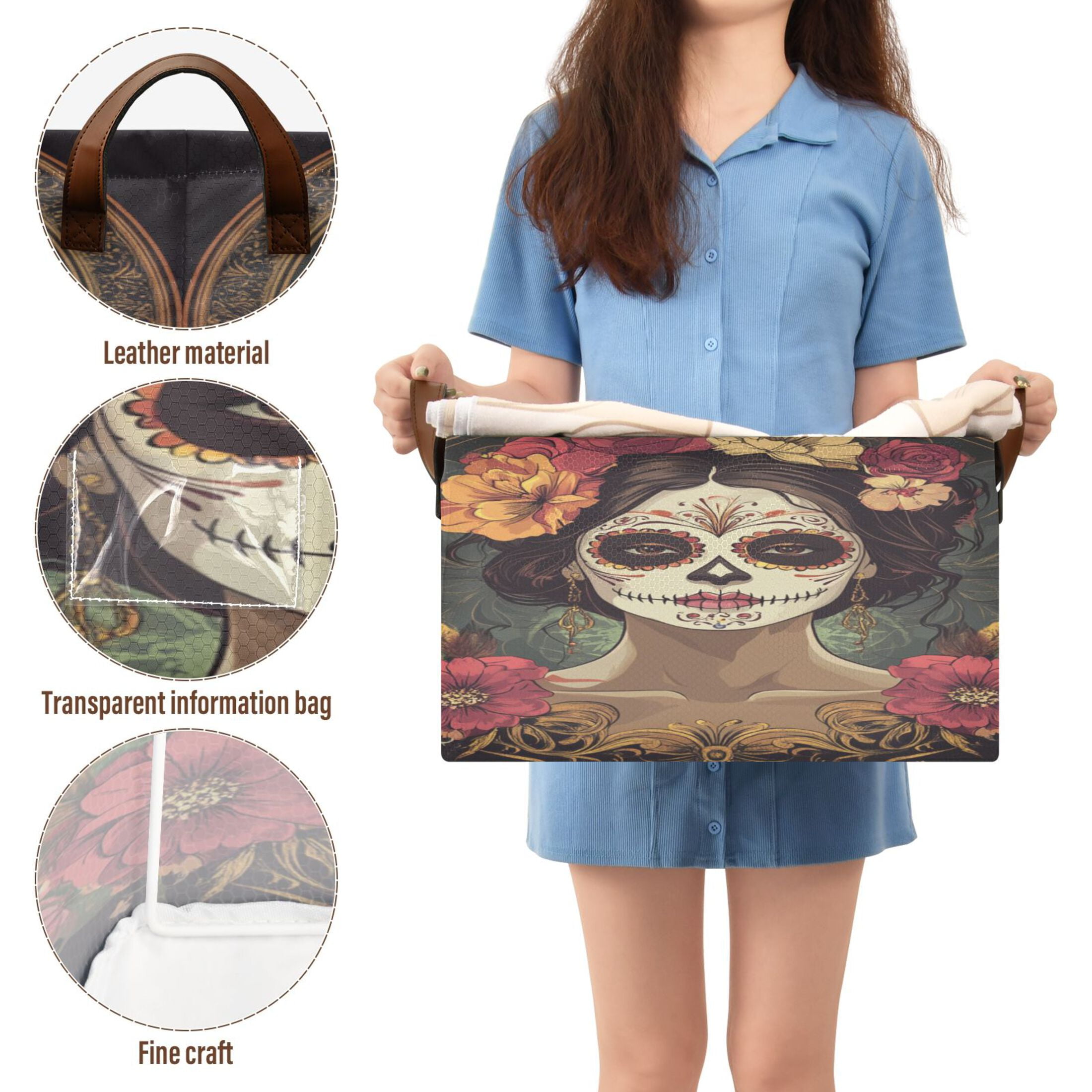 BZSMCE Collapsible Fabric Cube Storage Bins White Face Women Design ...