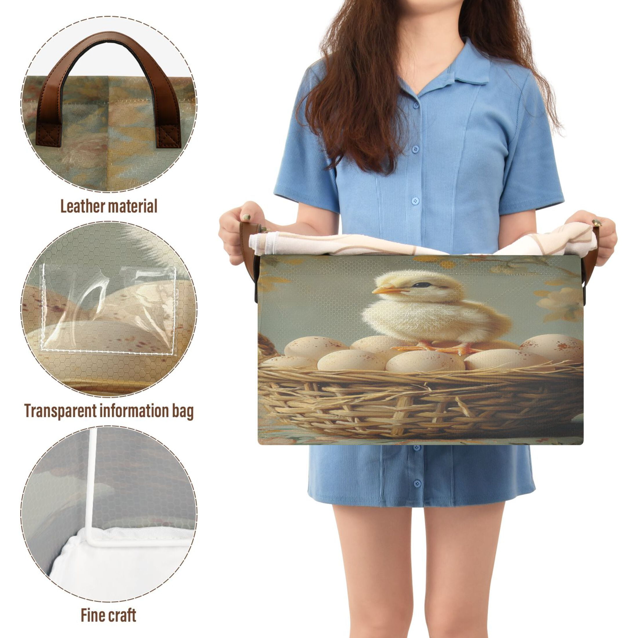 BZSMCE Collapsible Fabric Cube Storage Bins Yellow Feather Chicken Baby ...