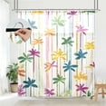 BZSMCE Colorful Palm Tree Pattern Pattern Bathroom Shower Curtain Set ...