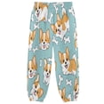 BZSMCE Corgi Puppy White Bones Pattern Print Elastic Waist Jogger Pants ...