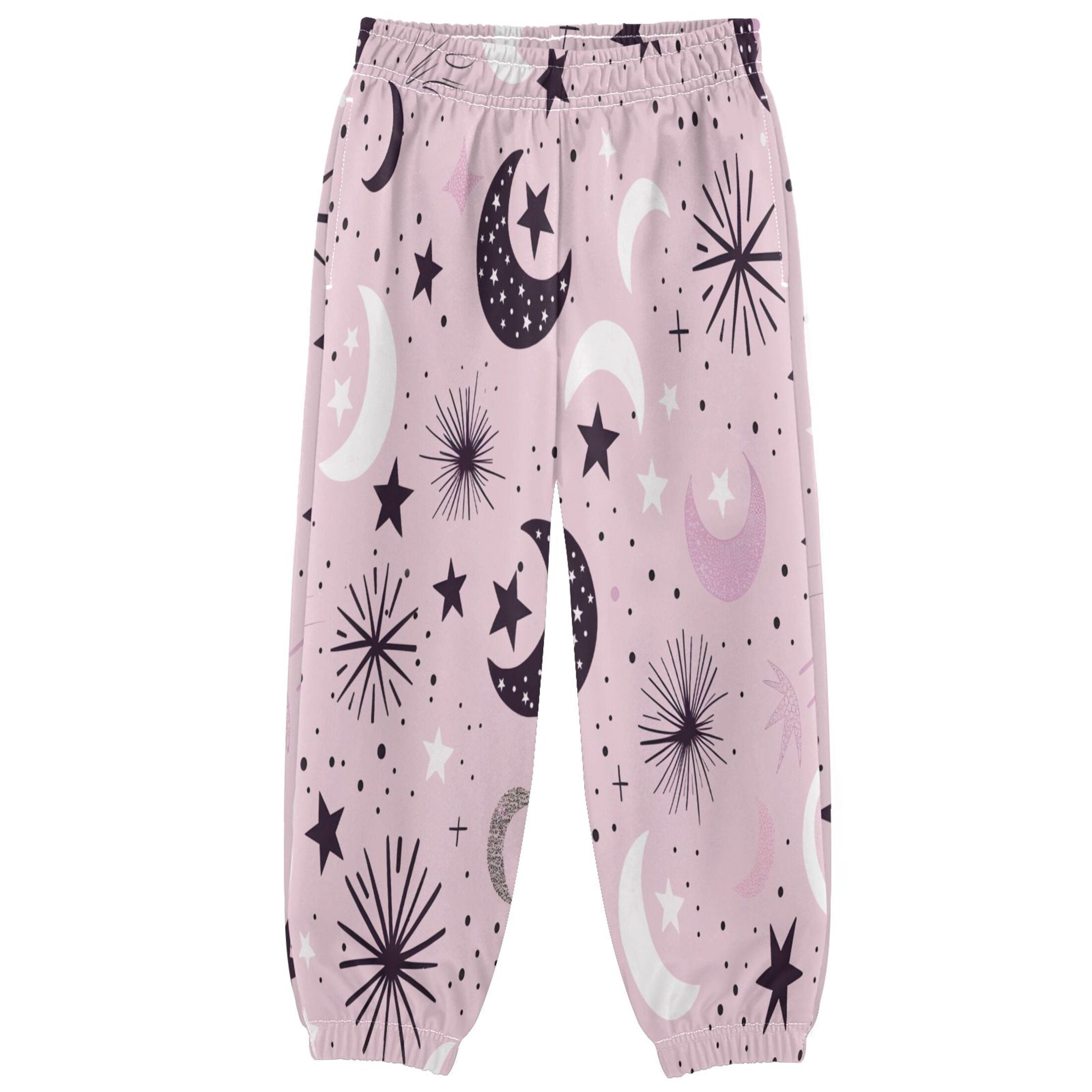 BZSMCE Crescent Star Pattern Print Elastic Waist Jogger Pants ...