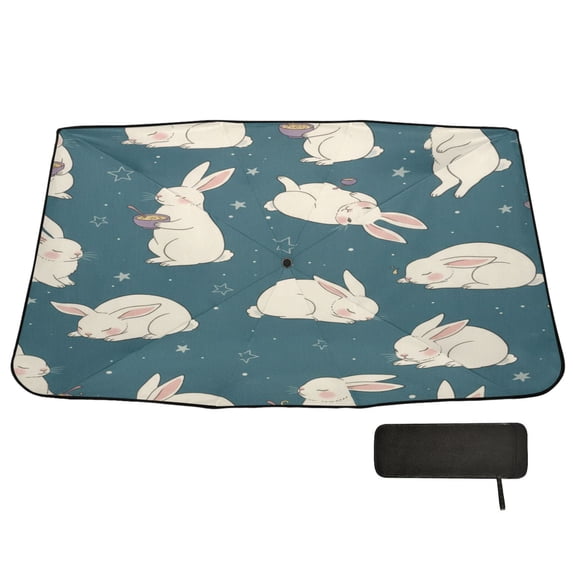 BZSMCE Cute Bunny Rabbit Star Easter Car Windshield Foldable Sunshade ...