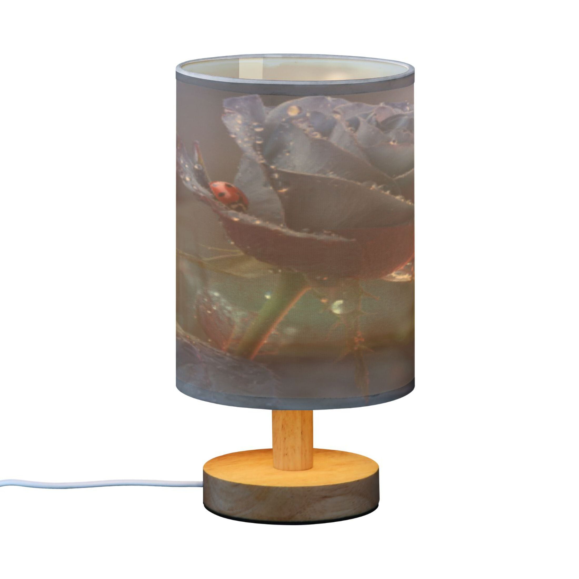 BZSMCE Decor Bedside Table Lamp Moonlit Blue Rose Printed - Walmart.com