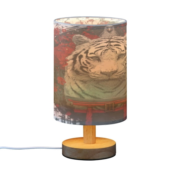 BZSMCE Decor Bedside Table Lamp White Tiger and Falcon Printed ...