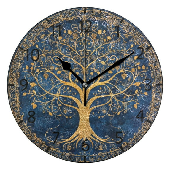 BZSMCE Decorative Wall Clock Size：25cm Golden Circle Of Life Pattern ...