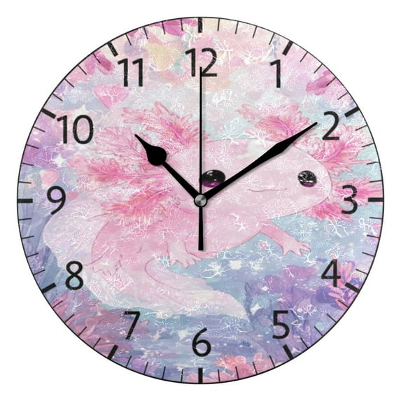 BZSMCE Decorative Wall Clock Size：25cm Pink Fish Waterworld Pattern ...