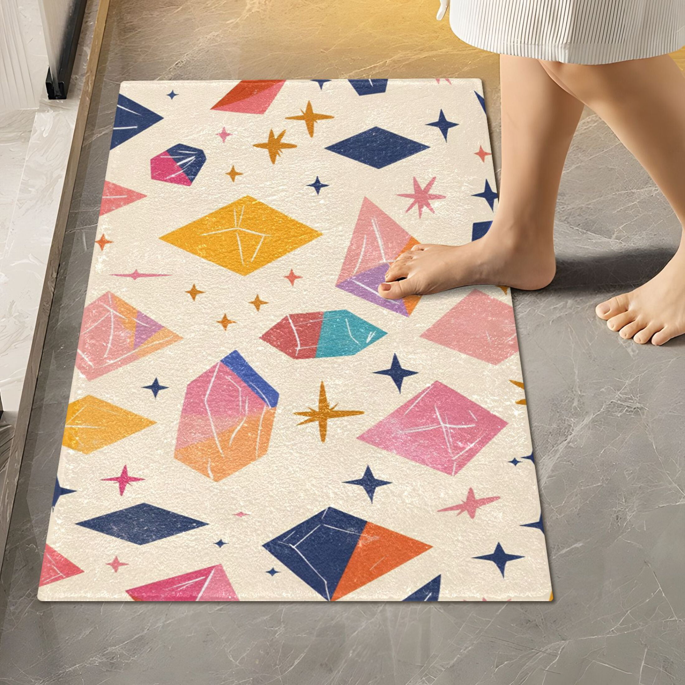 BZSMCE Diamonds Variety Gradients Cartoons Pattern 2-Piece Non-Slip ...