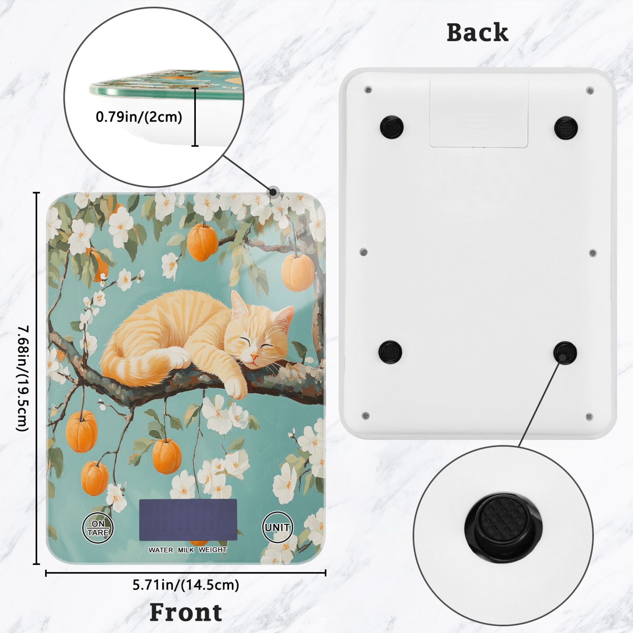 BZSMCE Digital Food Scale Kitchen Scales Creatively Blissful Blossom ...