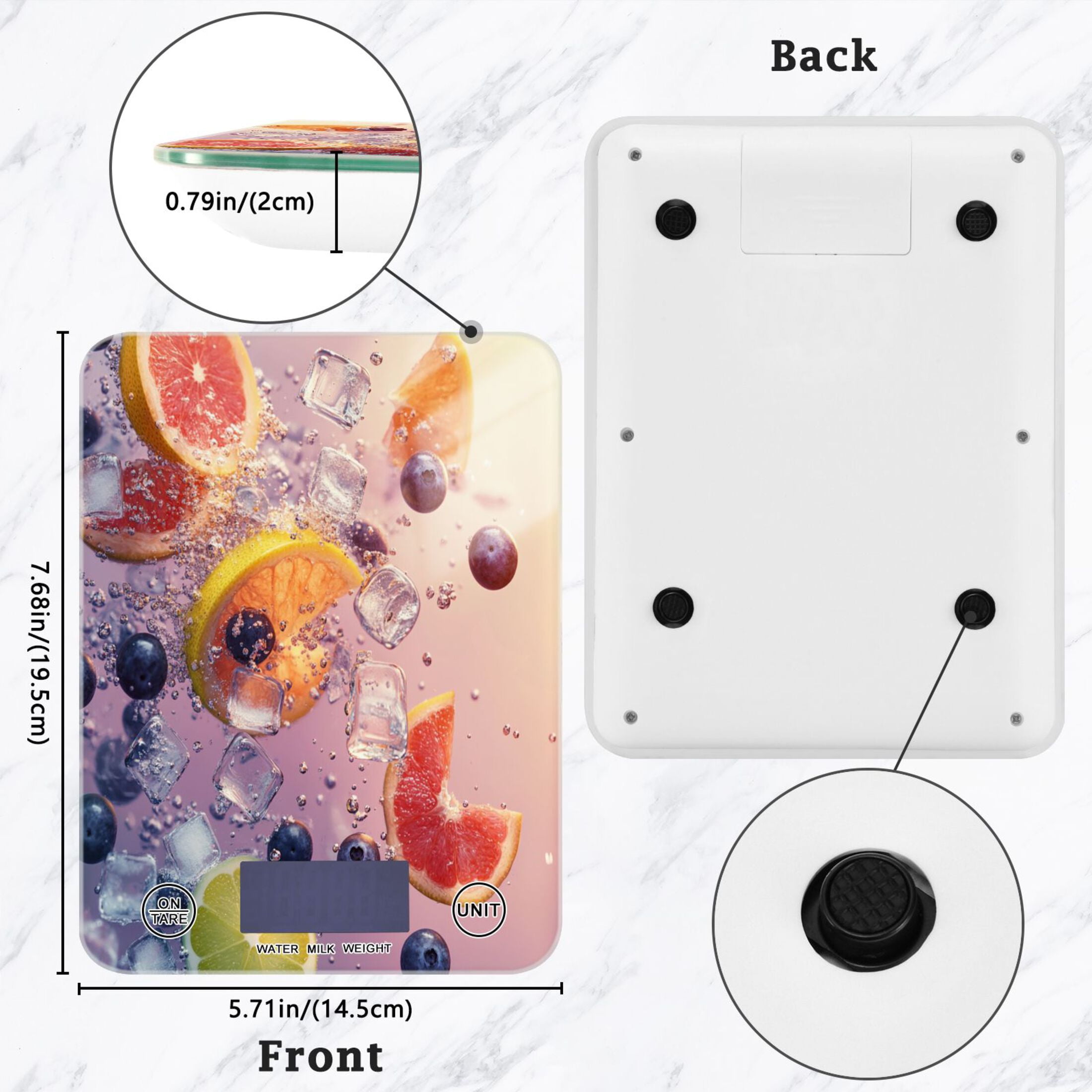 BZSMCE Digital Food Scale Kitchen Scales Creatively Blueberry Burst ...