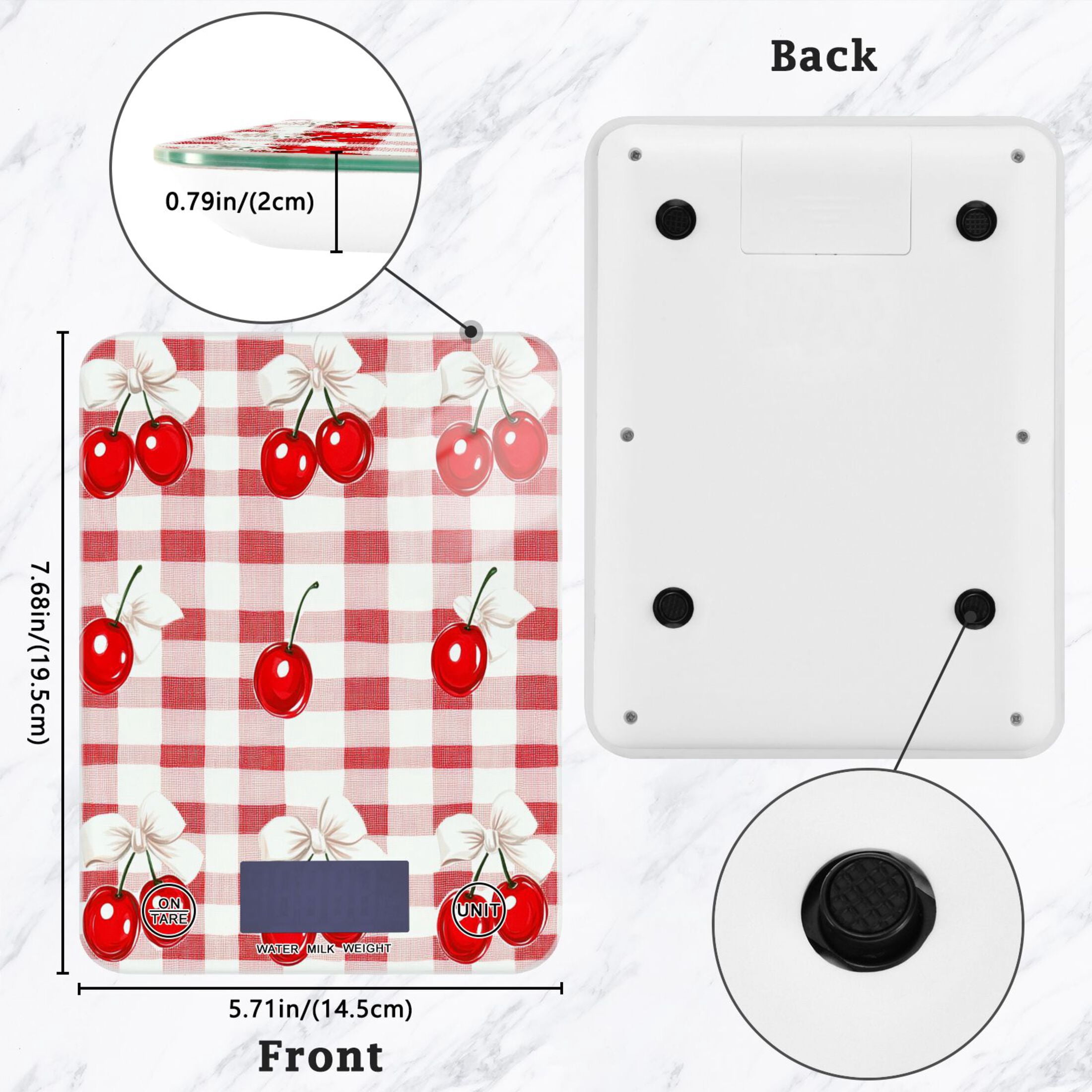 BZSMCE Digital Food Scale Kitchen Scales Creatively Cherry Picnic ...