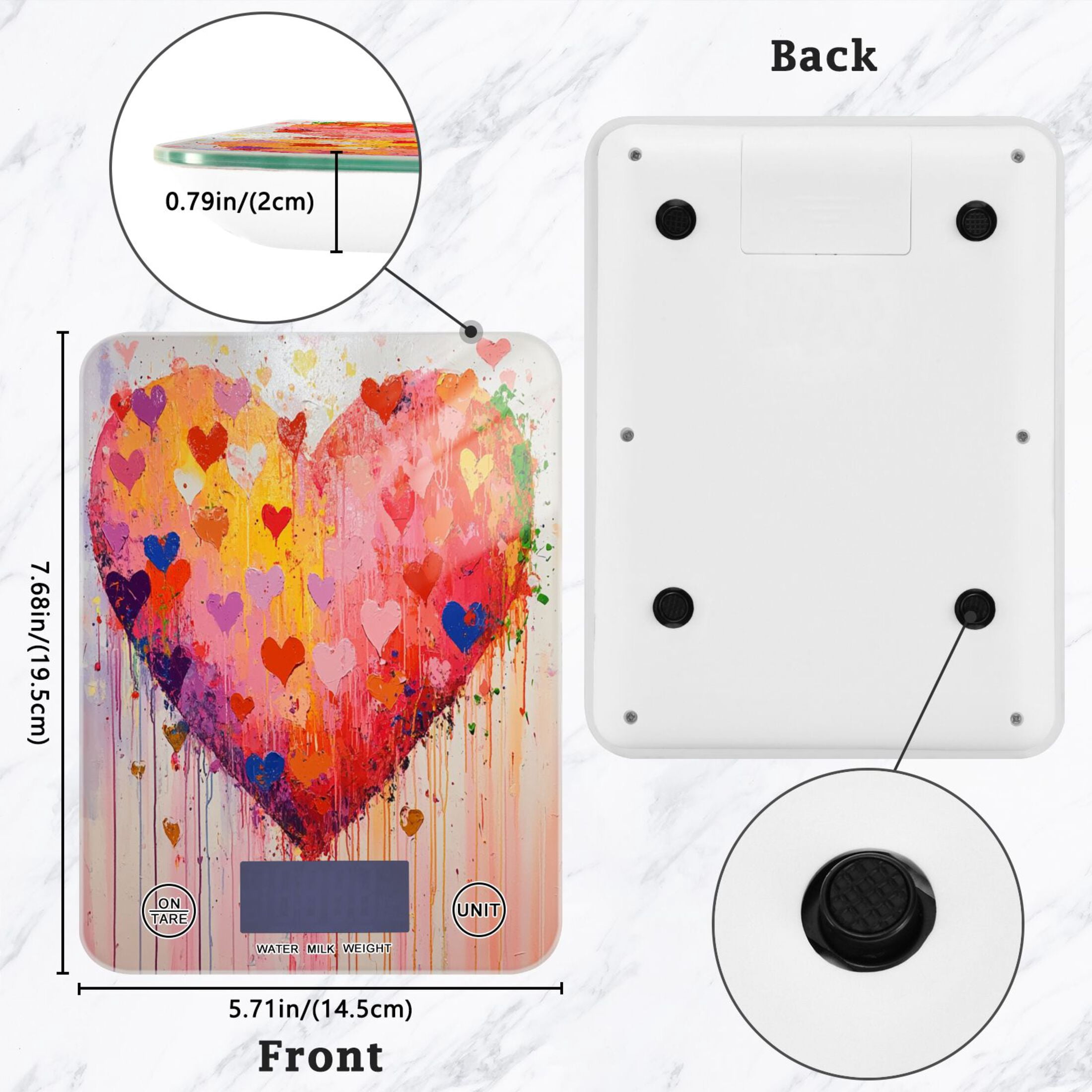 BZSMCE Digital Food Scale Kitchen Scales Creatively Colorful Heartfelt ...