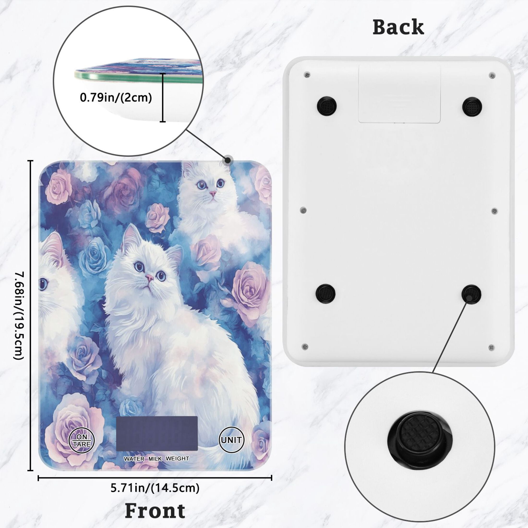 BZSMCE Digital Food Scale Kitchen Scales Creatively Enchanted Feline ...