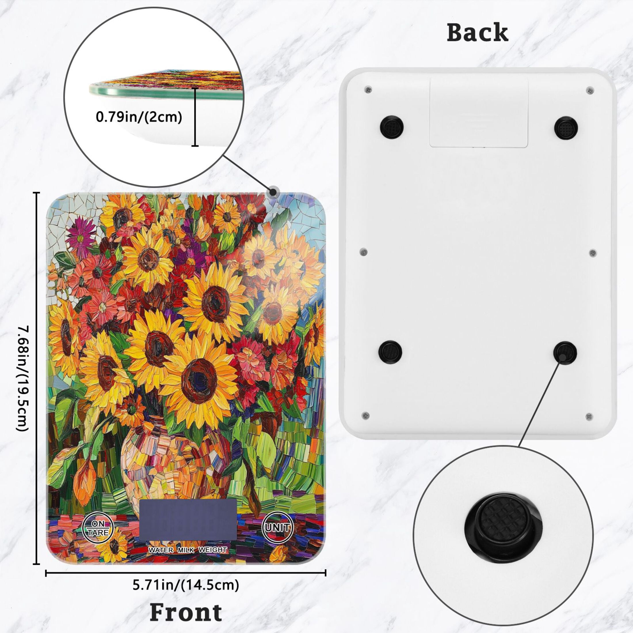 BZSMCE Digital Food Scale Kitchen Scales Creatively Floral Harmony Of ...