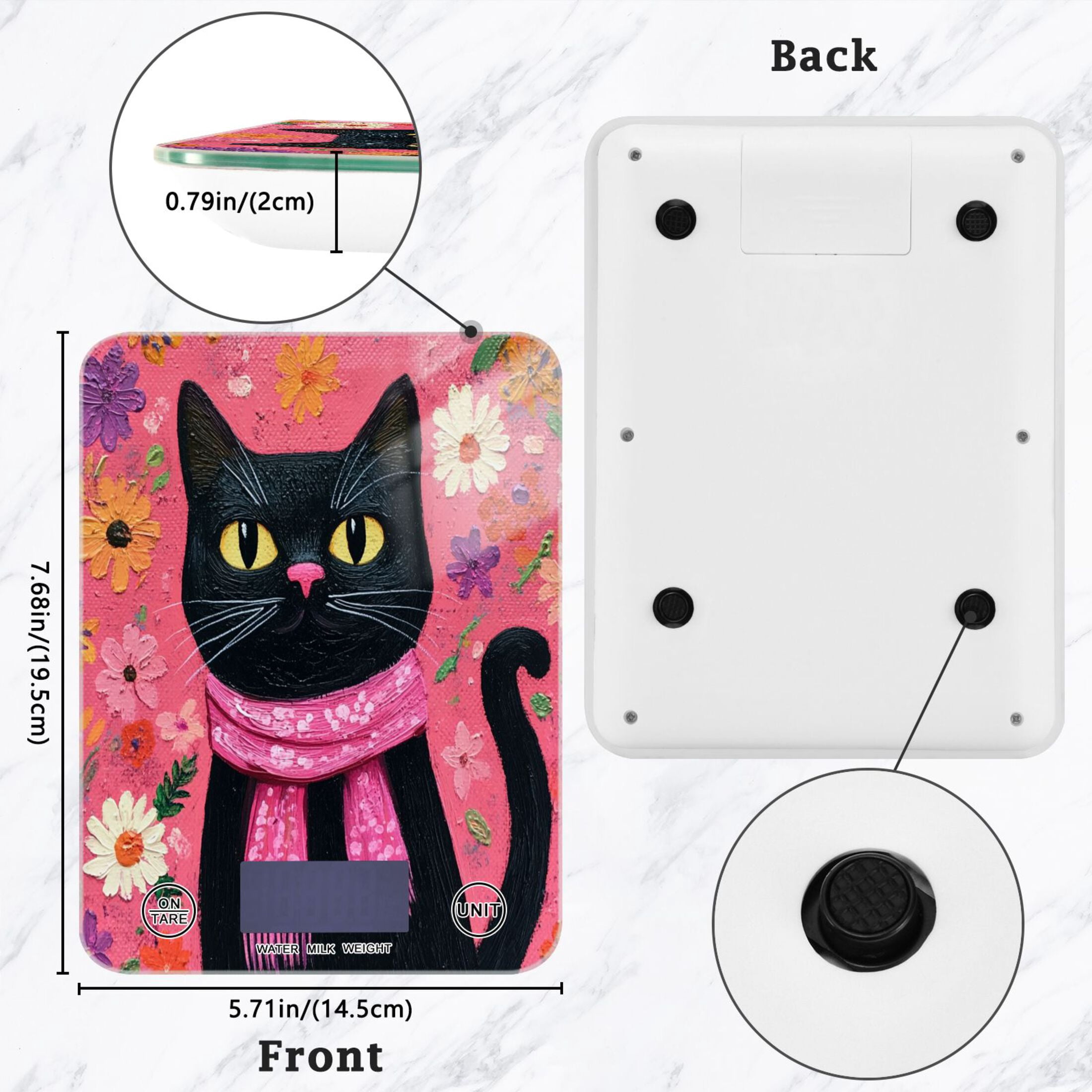 BZSMCE Digital Food Scale Kitchen Scales Creatively Friendly Black Cat ...