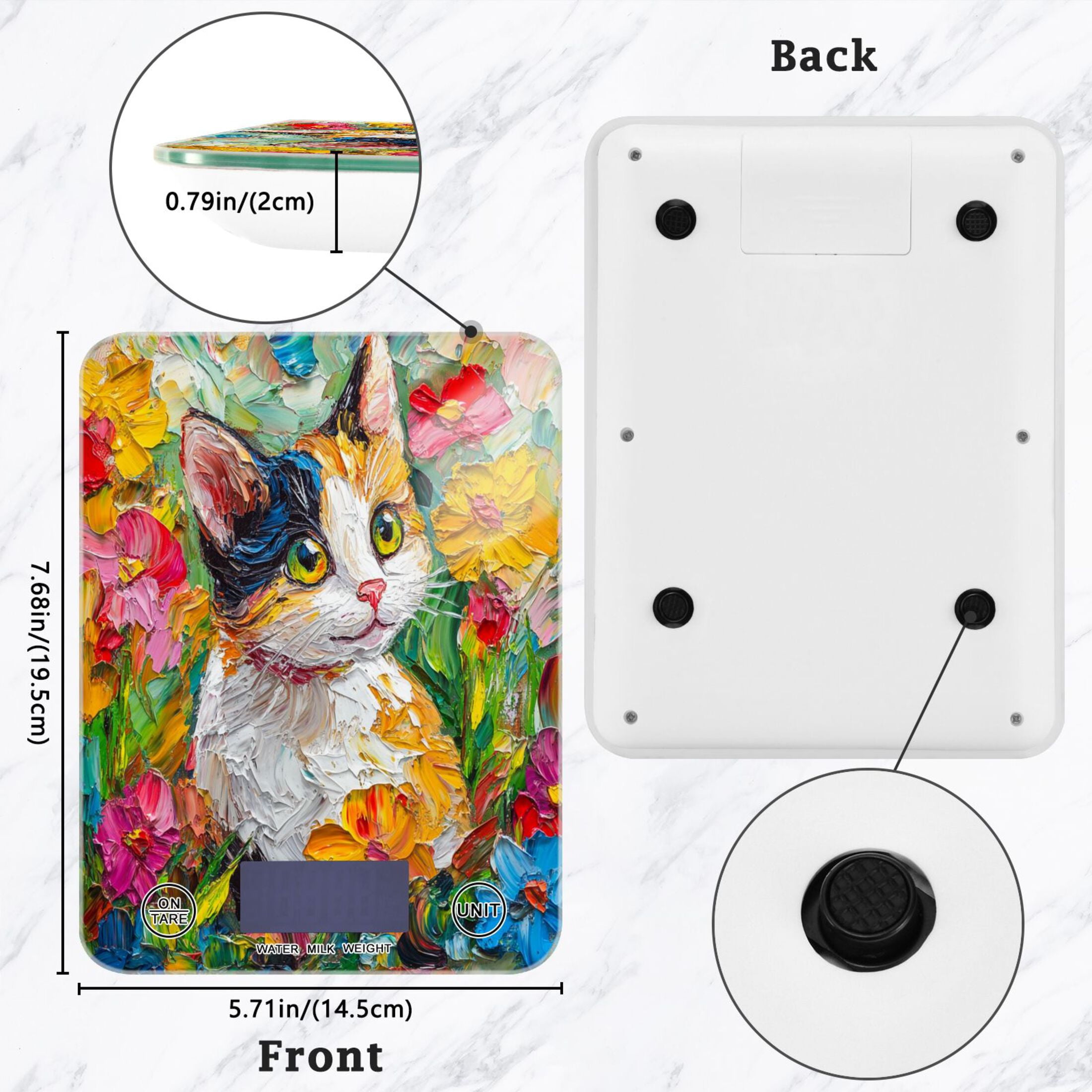 BZSMCE Digital Food Scale Kitchen Scales Creatively Garden Whiskers ...