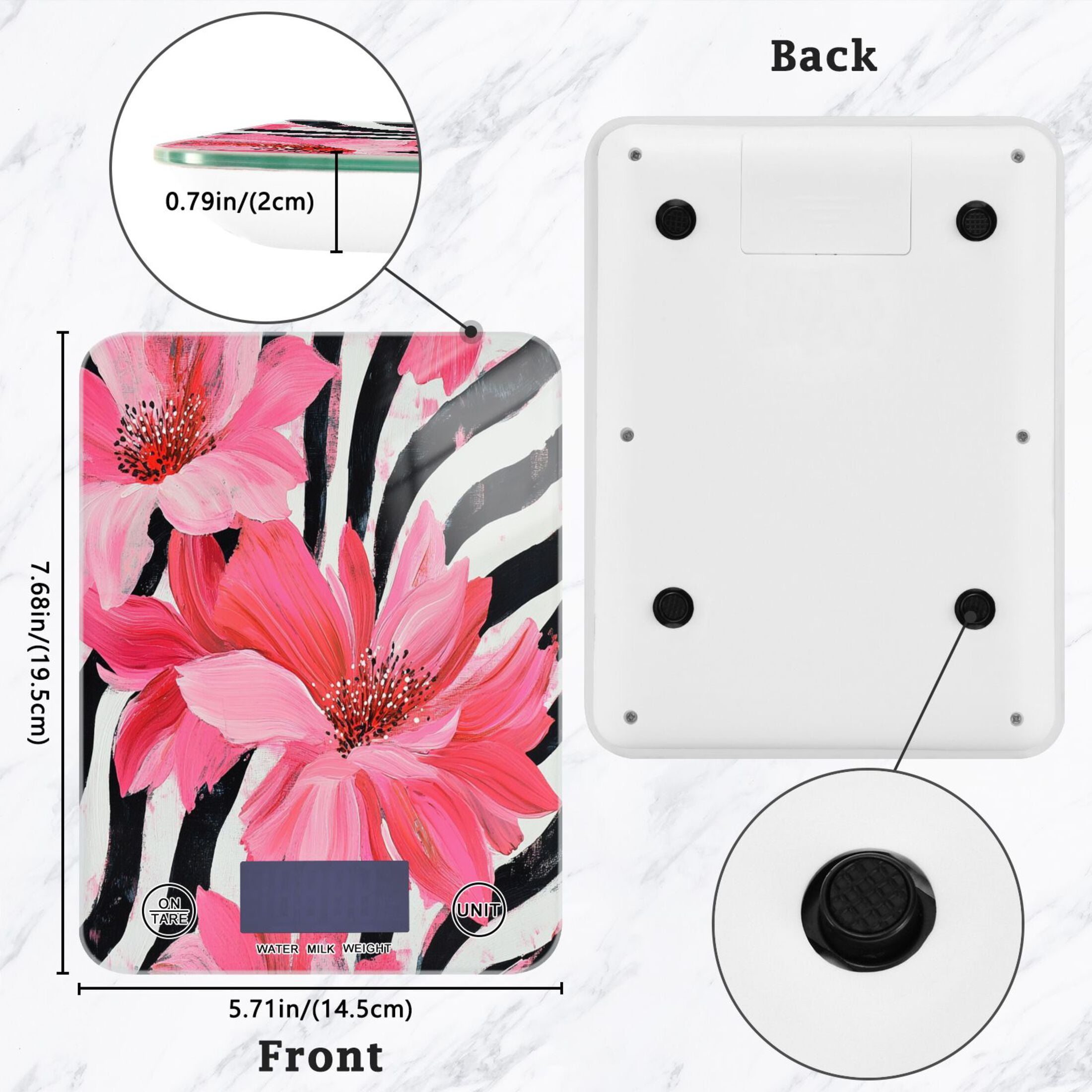 BZSMCE Digital Food Scale Kitchen Scales Creatively Petal Symphony ...