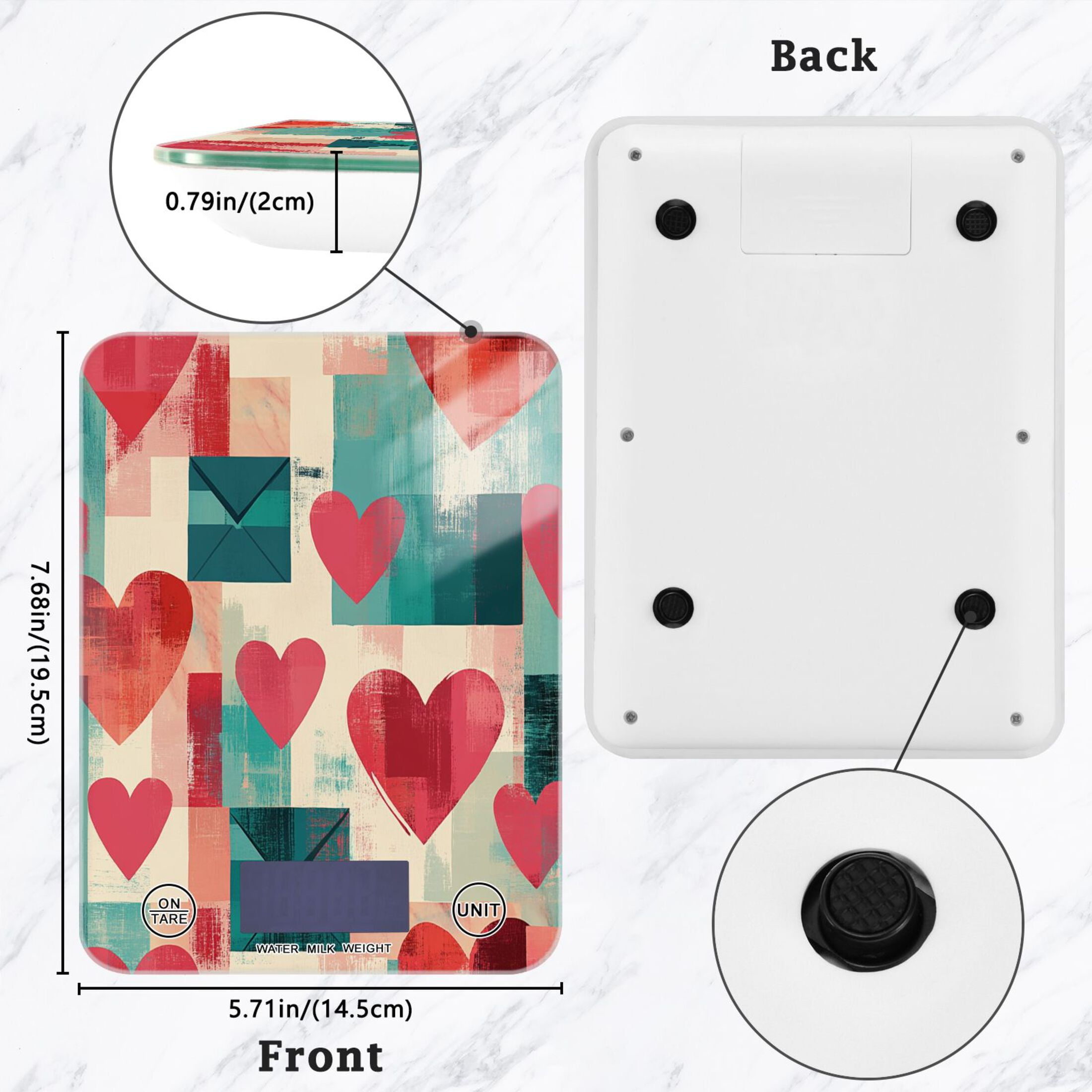 BZSMCE Digital Food Scale Kitchen Scales Creatively Romantic Notes ...