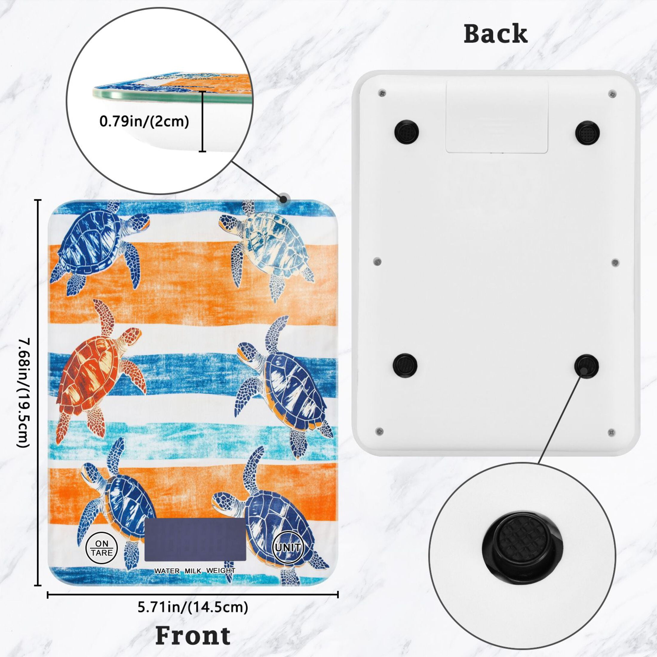 BZSMCE Digital Food Scale Kitchen Scales Creatively Sea Turtles in ...