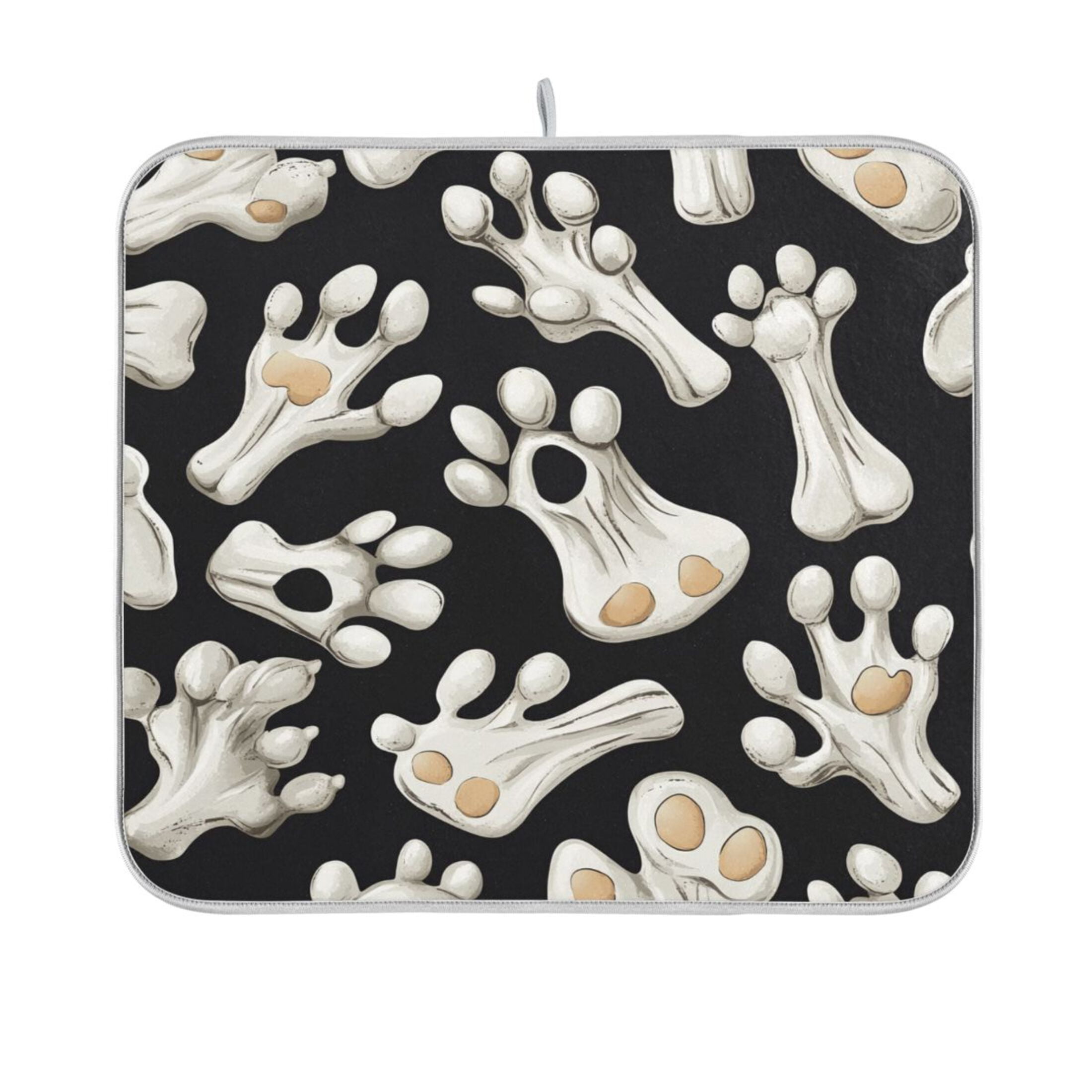 BZSMCE Dish Drying Mat Cute Bones and Paw Pattern Design Drying Mats ...