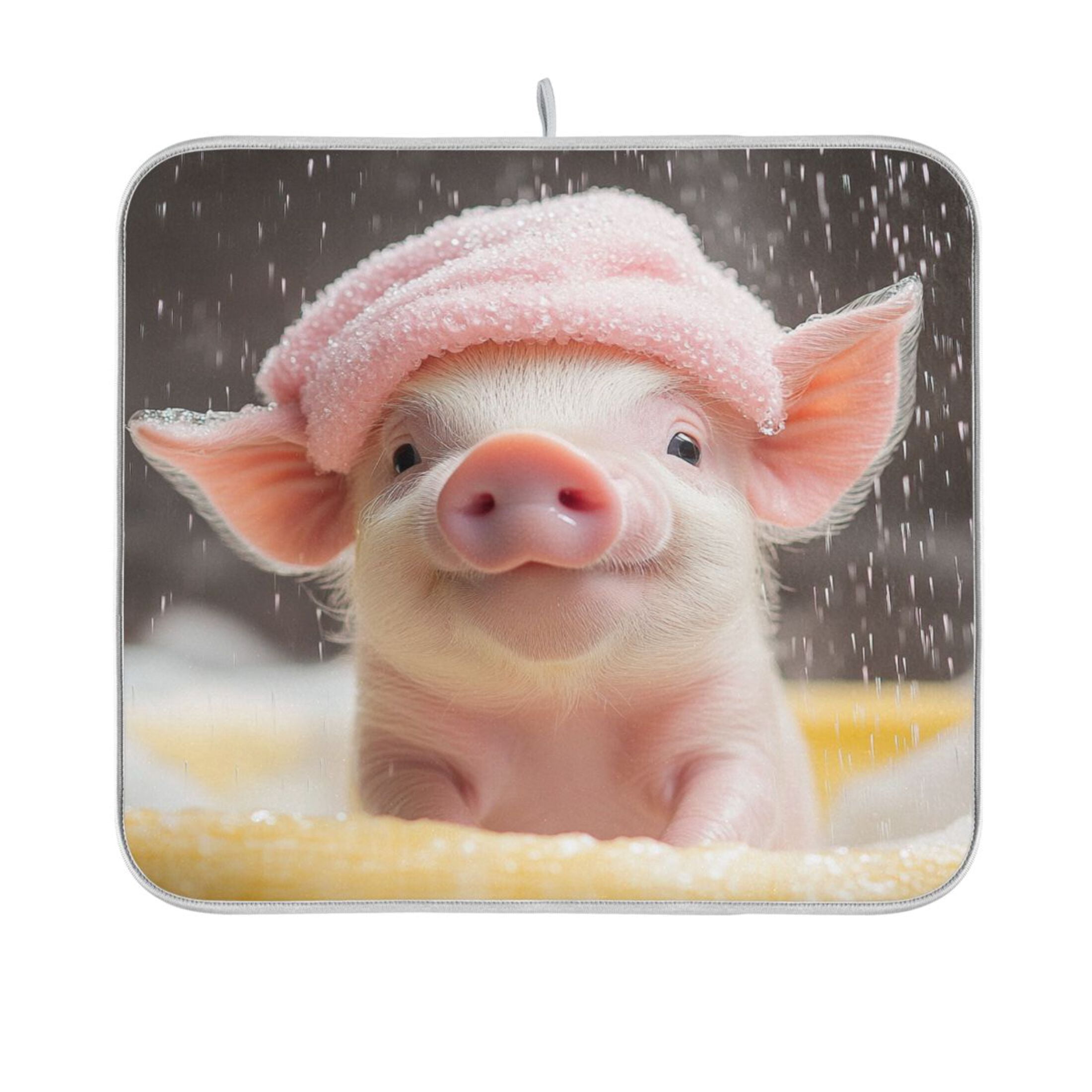BZSMCE Dish Drying Mat Cute Pig Showering Design Drying Mats - Walmart.com