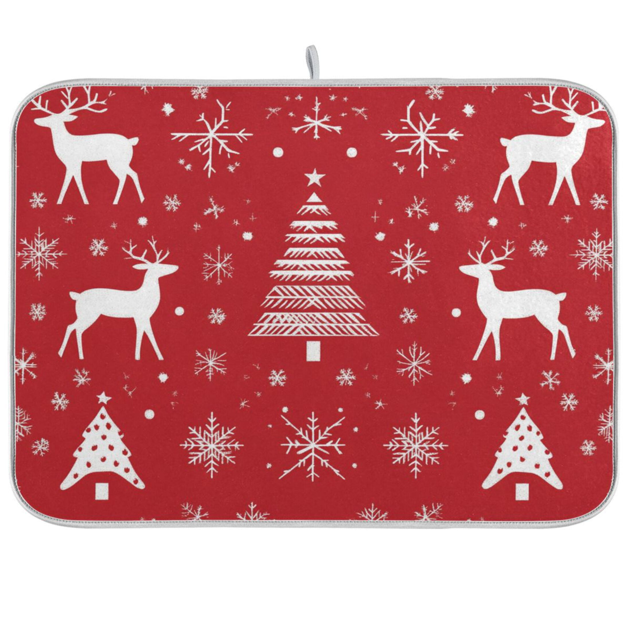 BZSMCE Dish Drying Mat The Joyful Christmas Printing Design Drying Mats ...