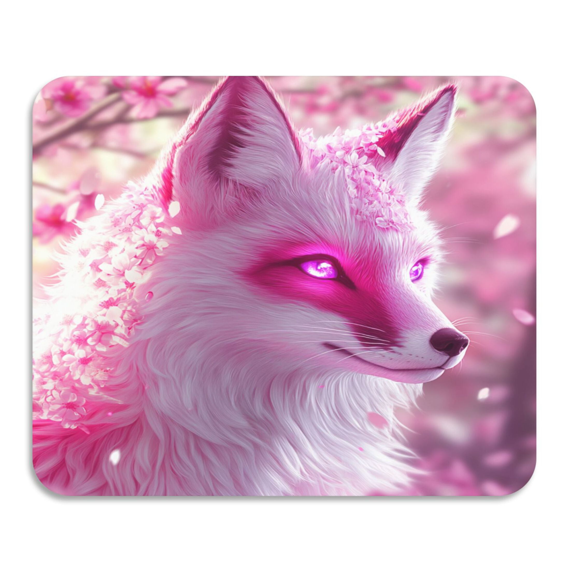 BZSMCE Dish Drying Mats Diatom Elegant White Fox in Blossoms Creativity Pattern Mud Drain Pad ...