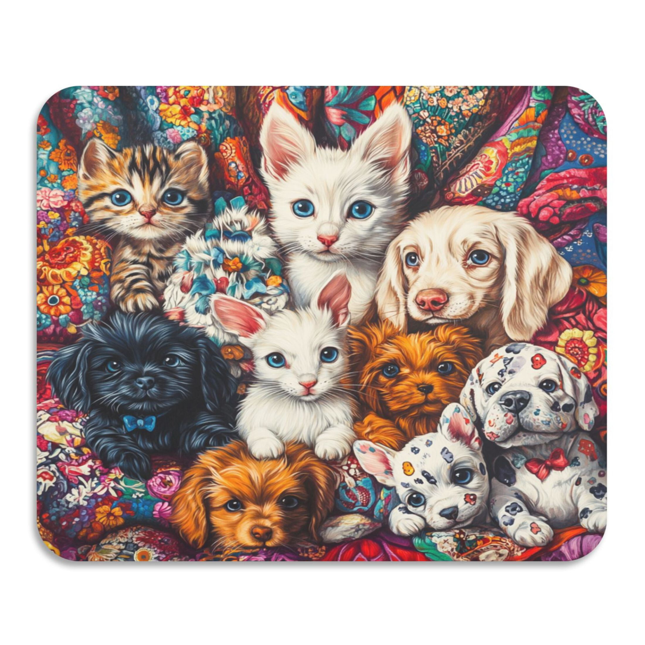 BZSMCE Dish Drying Mats Diatom Feline and Canine Friends Creativity ...