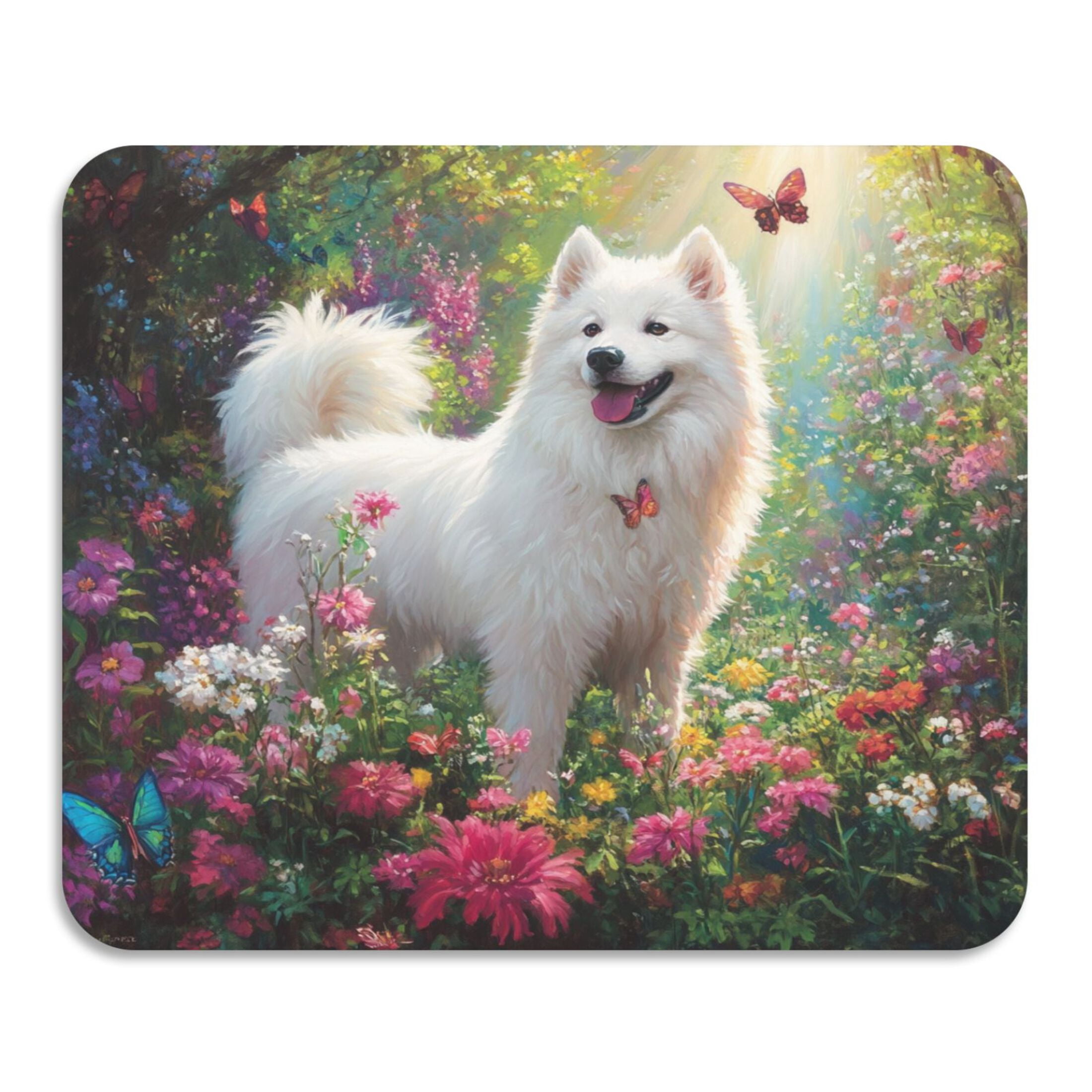 BZSMCE Dish Drying Mats Diatom Joyful Pup in A Floral Paradise ...