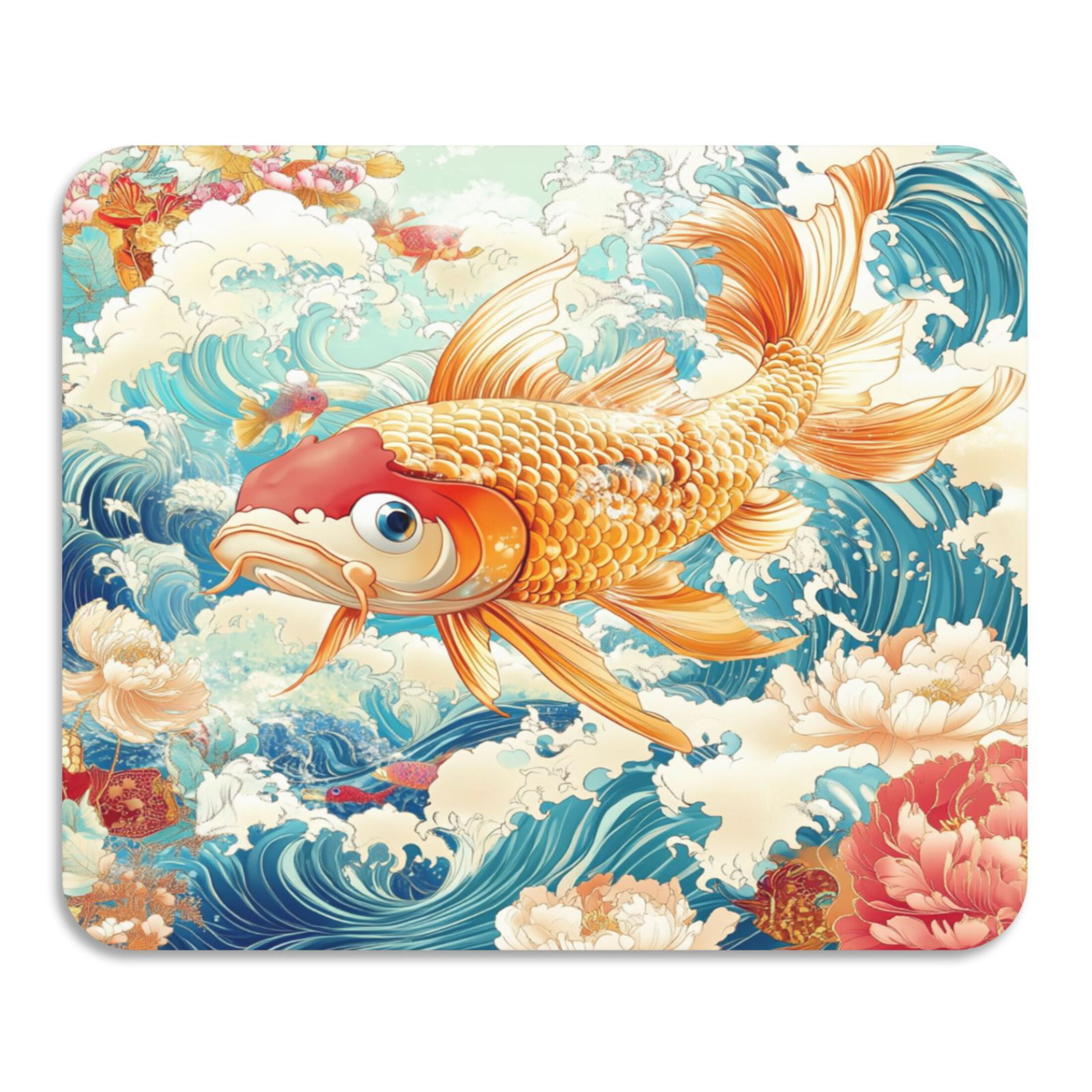 BZSMCE Dish Drying Mats Diatom Koi in Bloom Creativity Pattern Mud ...