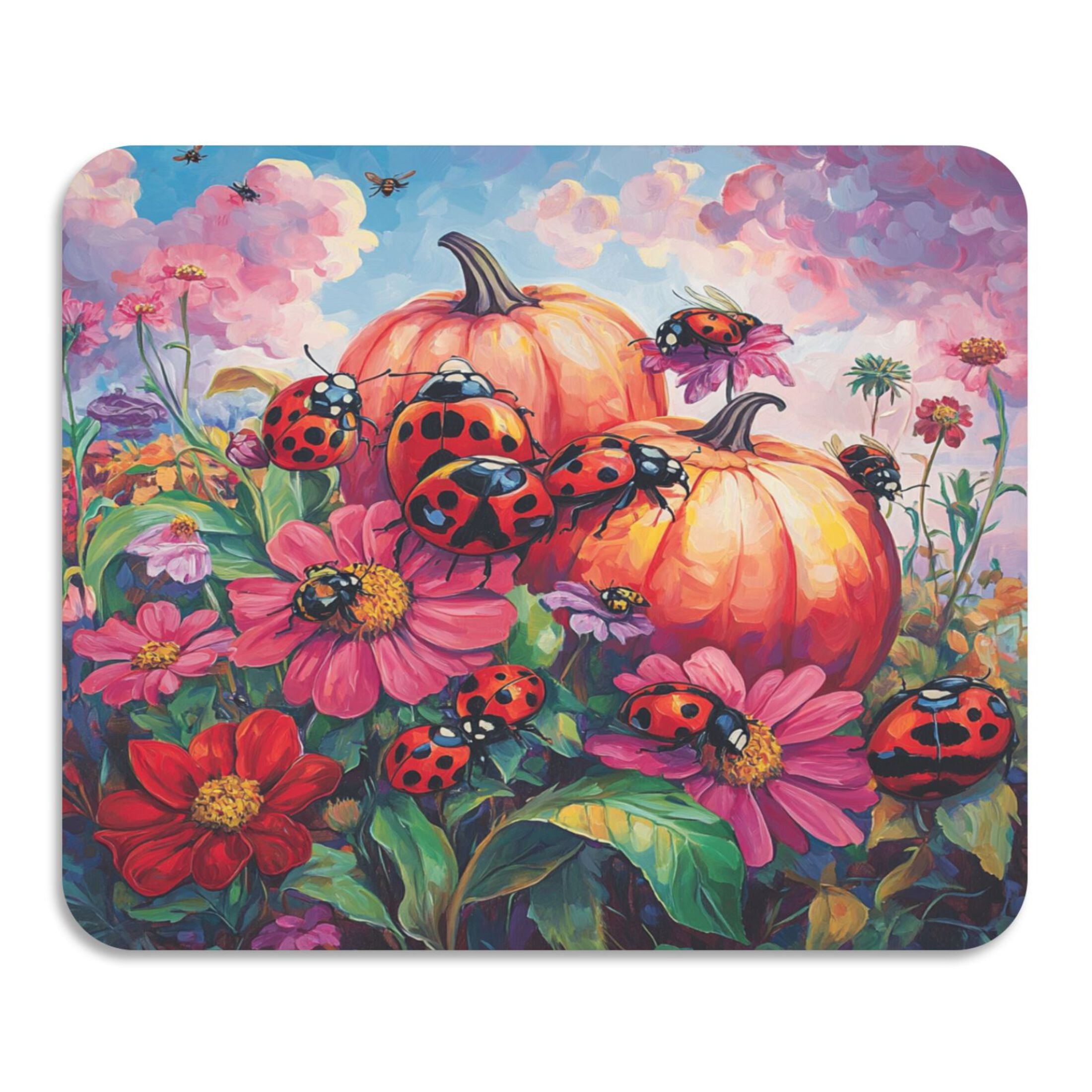 BZSMCE Dish Drying Mats Diatom Pumpkin Patch Ladybug Parade Creativity ...