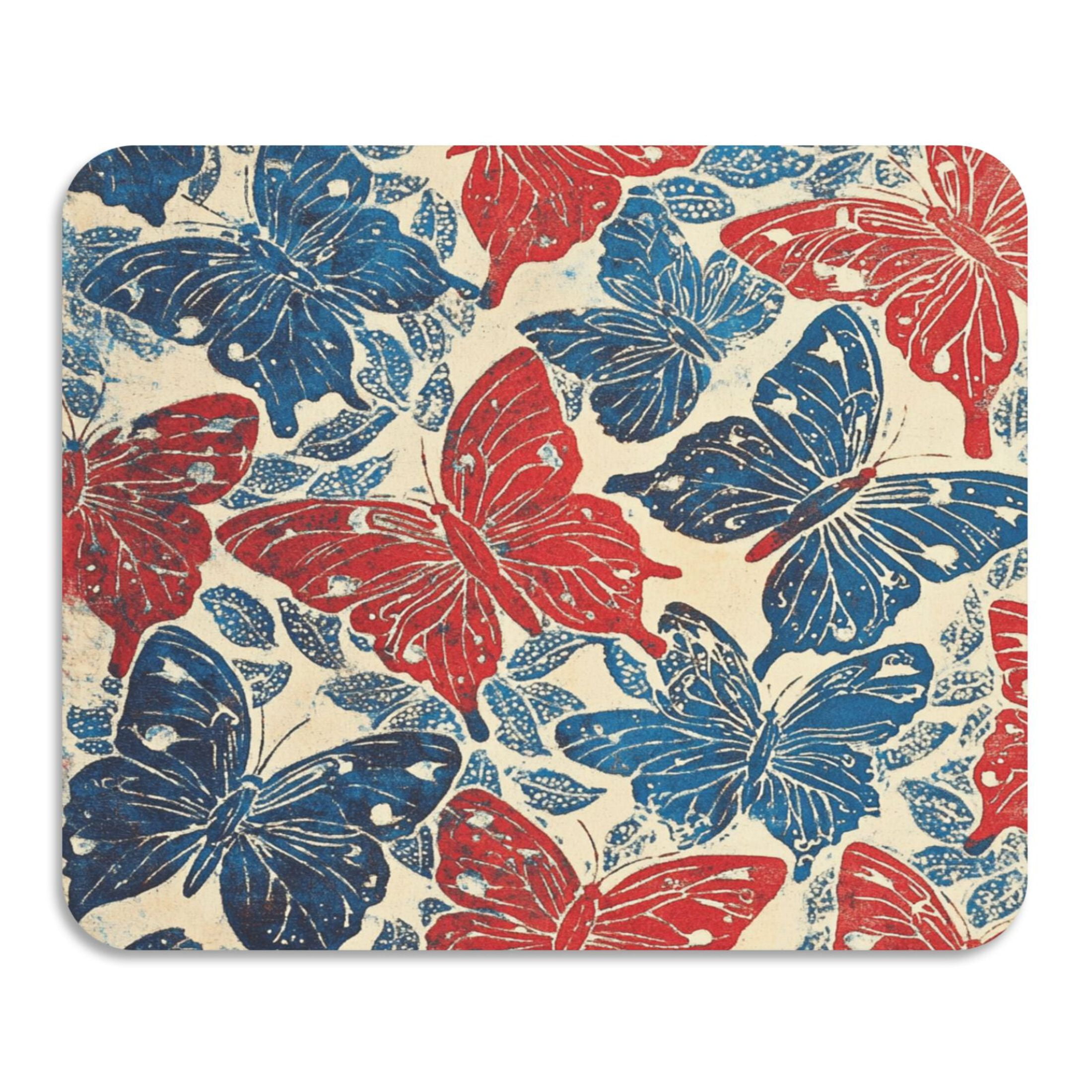 BZSMCE Dish Drying Mats Diatom Red and Blue Butterflies Creativity ...