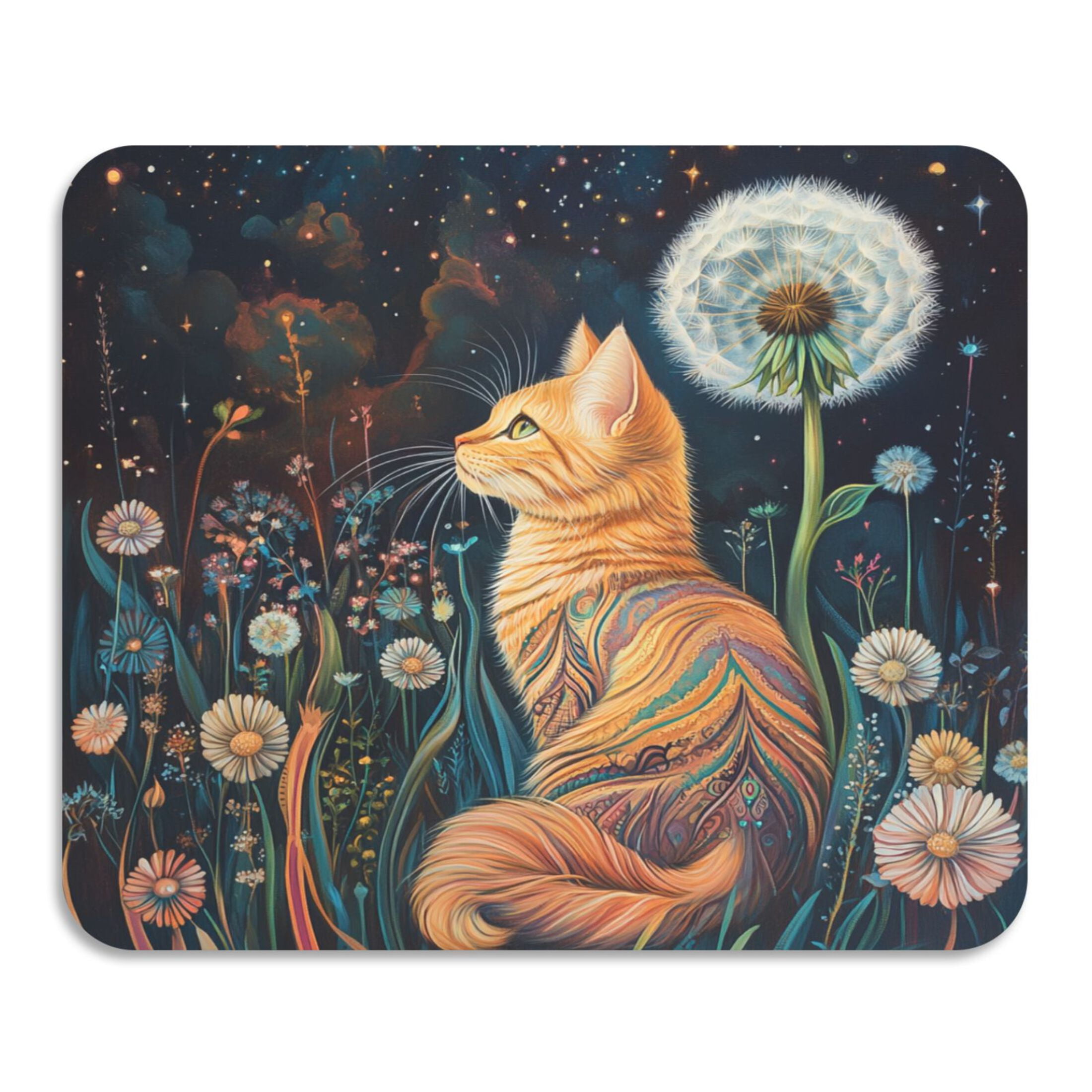 BZSMCE Dish Drying Mats Diatom The Dandelion Cat Creativity Pattern Mud ...