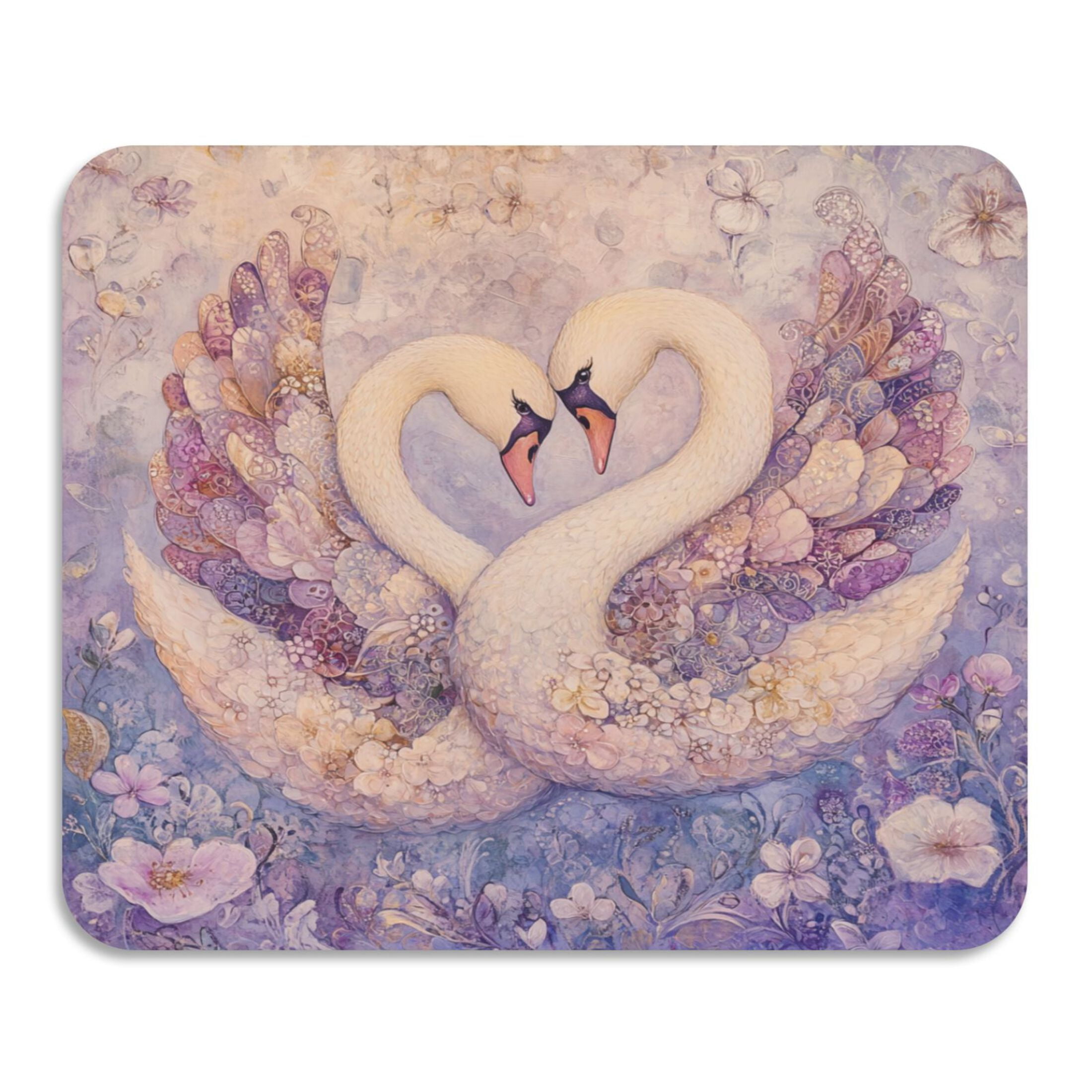 BZSMCE Dish Drying Mats Diatom Whimsical Love: Swans in Harmony ...