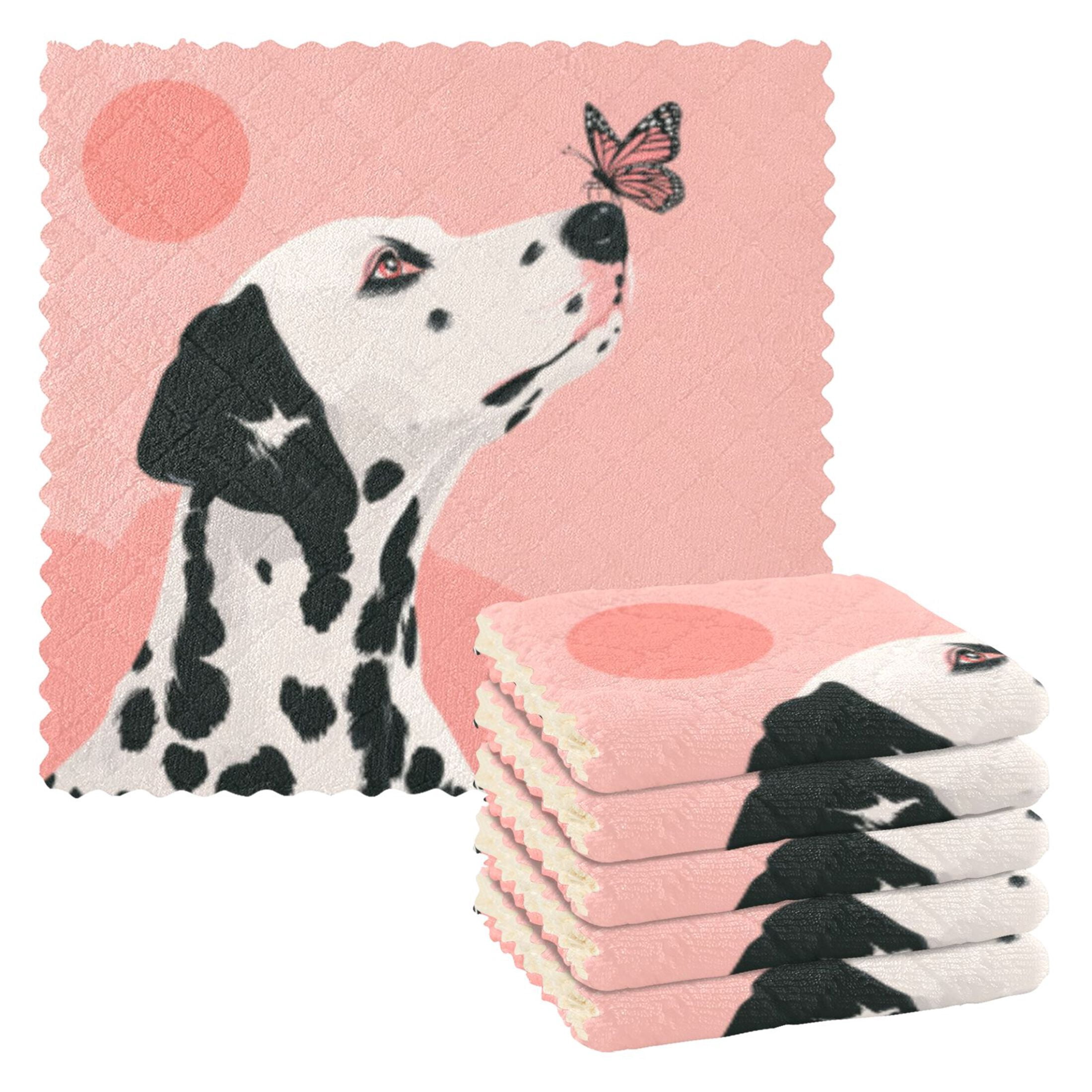 BZSMCE Dish Towels Reuseable Cleaning Cloths 6-pack In Dalmatian's ...