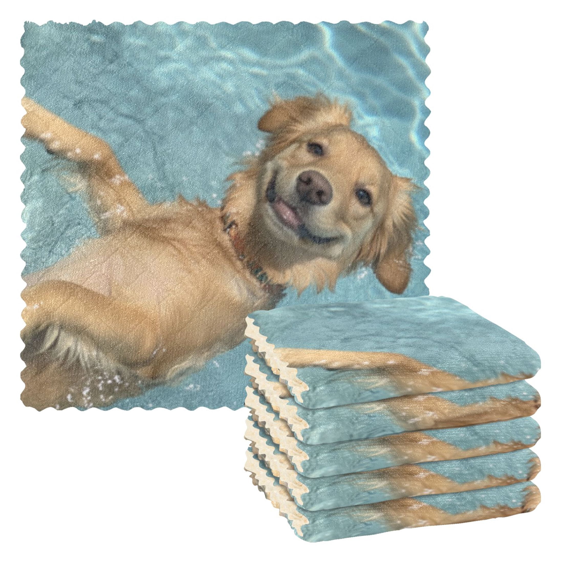 BZSMCE Dish Towels Reuseable Cleaning Cloths 6-pack In Playful Pup ...