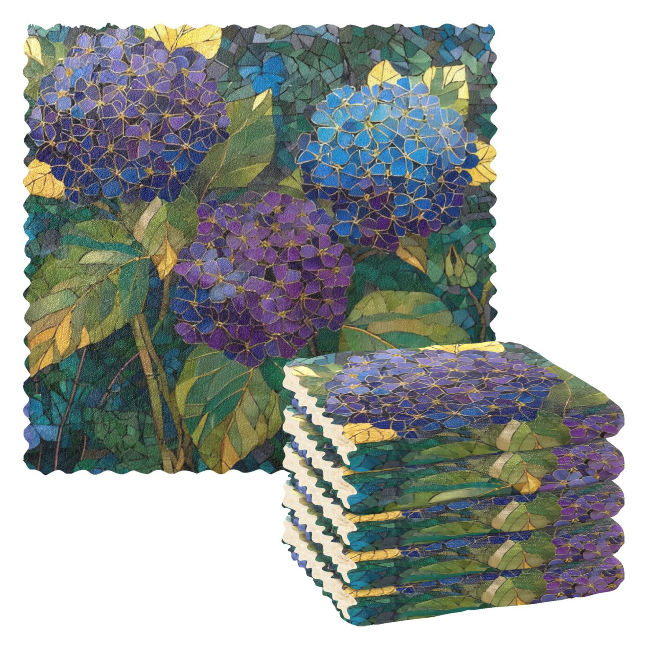 BZSMCE Dish Towels Reuseable Cleaning Cloths 6-pack In Purple ...