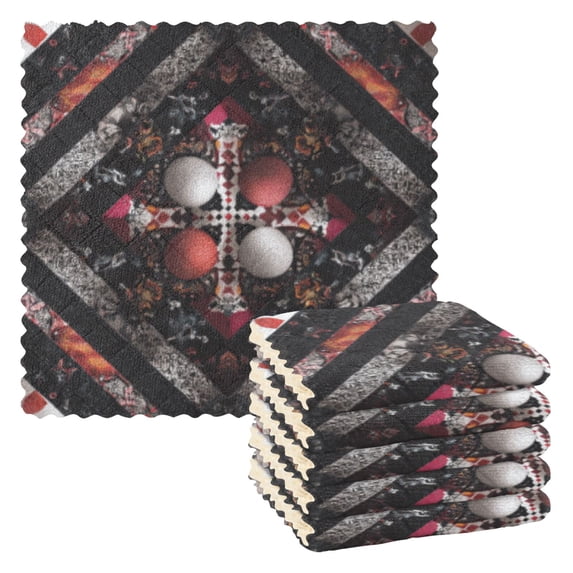 BZSMCE Dish Towels Reuseable Cleaning Cloths 6-pack In Quilted Pattern ...