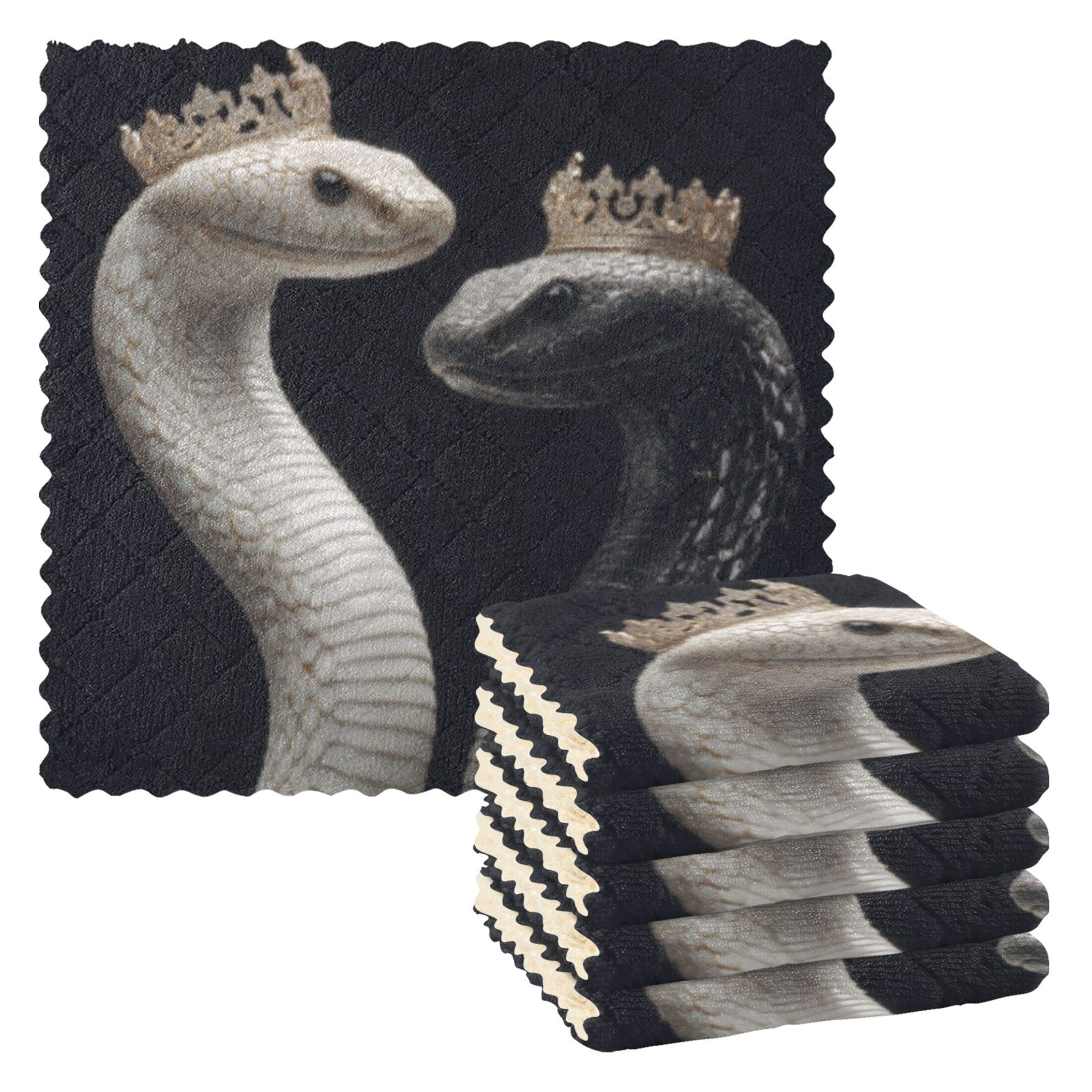 BZSMCE Dish Towels Reuseable Cleaning Cloths 6-pack In Royal Serpents ...