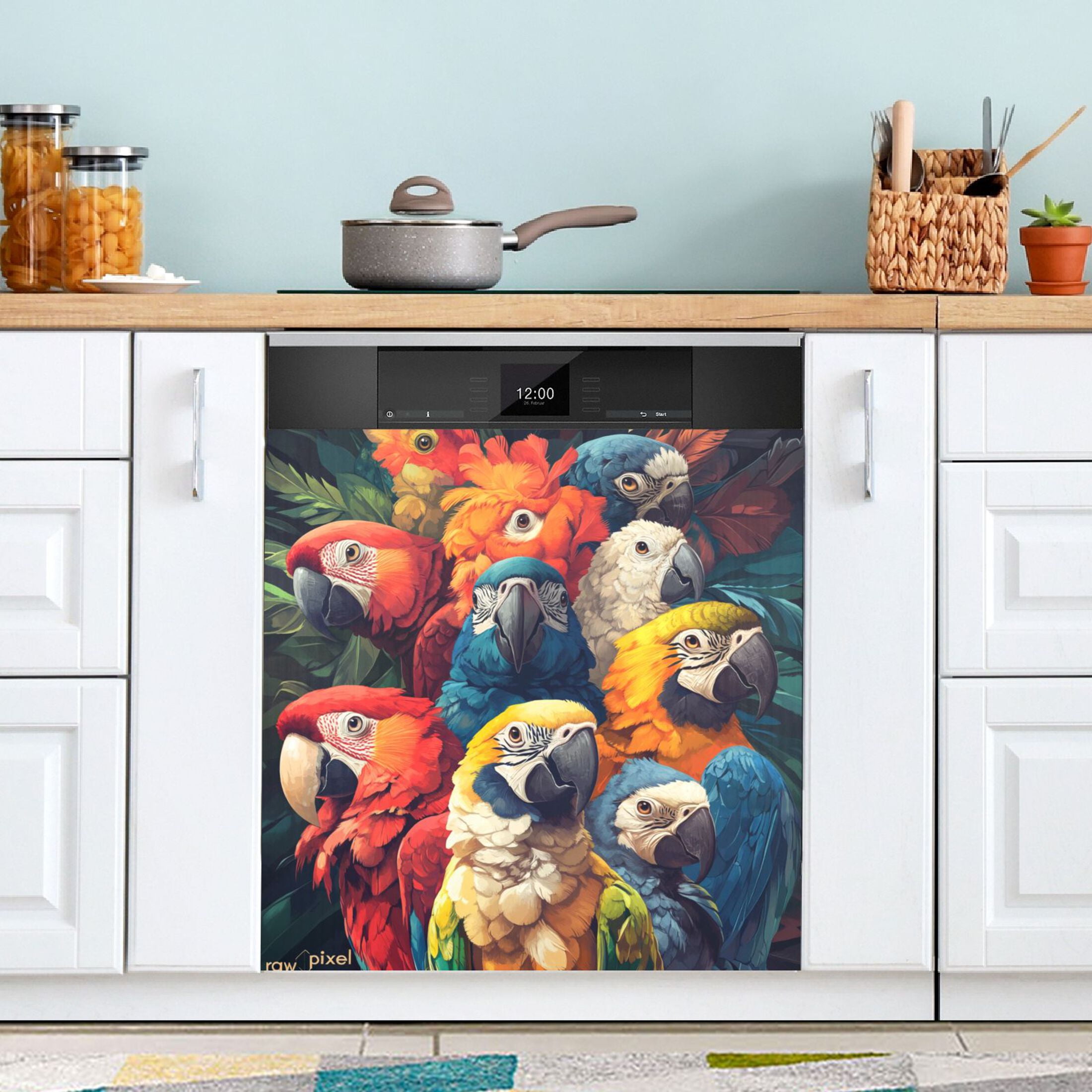 BZSMCE Dishwasher Magnet Cover Magnetic Sticker Creatively Rainbow Of ...