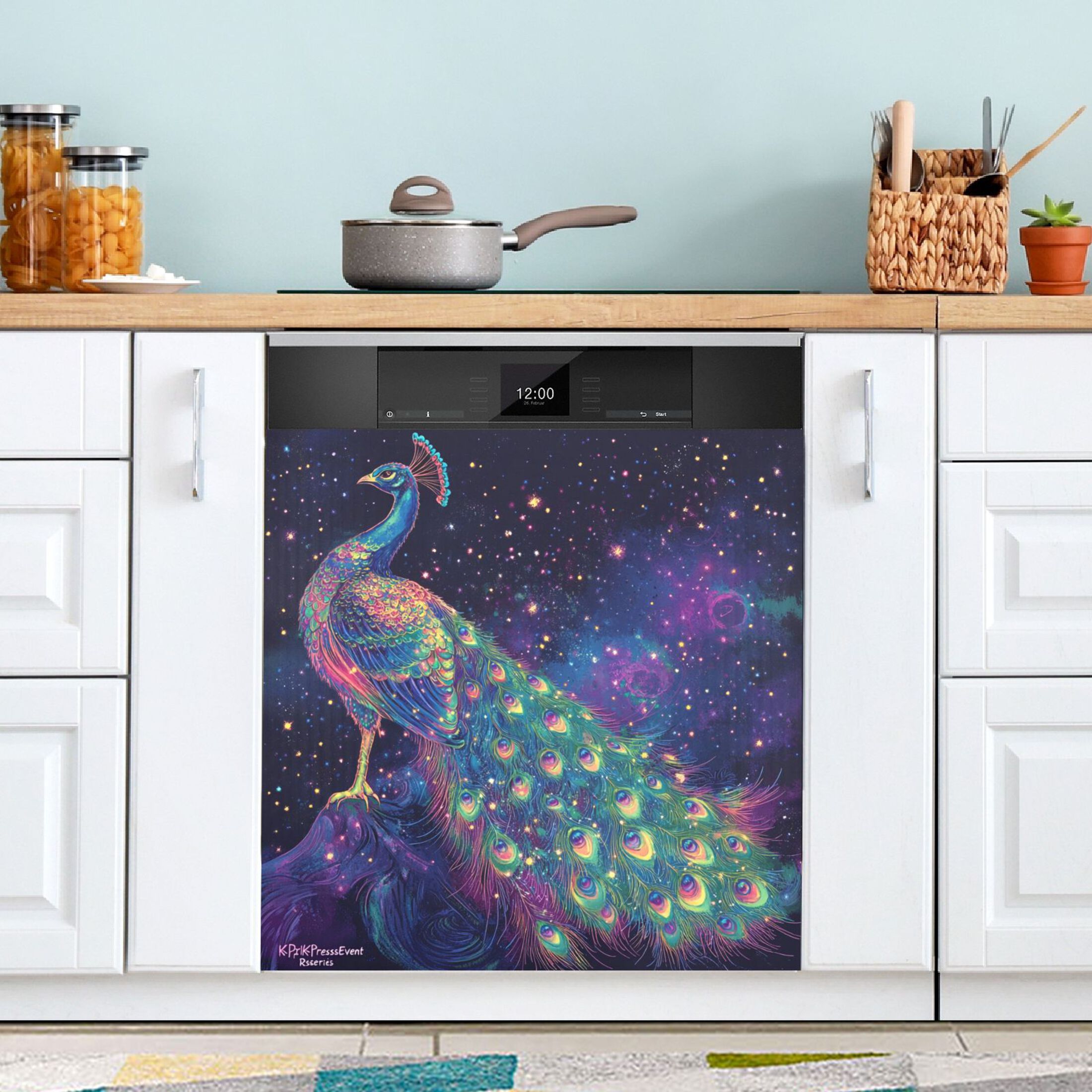 BZSMCE Dishwasher Magnet Cover Magnetic Sticker Creatively Starlit ...