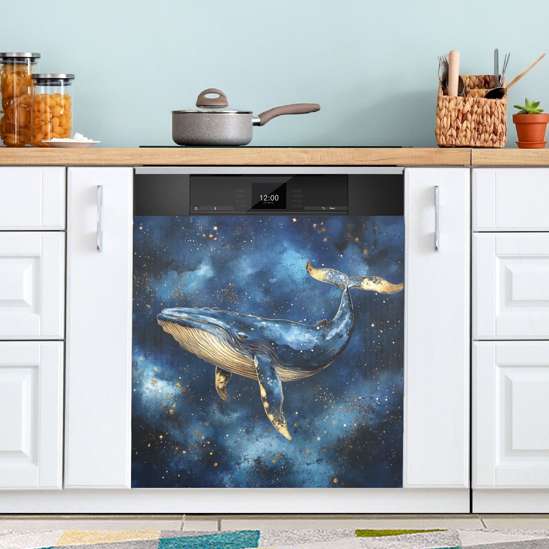 BZSMCE Dishwasher Magnet Cover Magnetic Sticker Creatively Starry ...