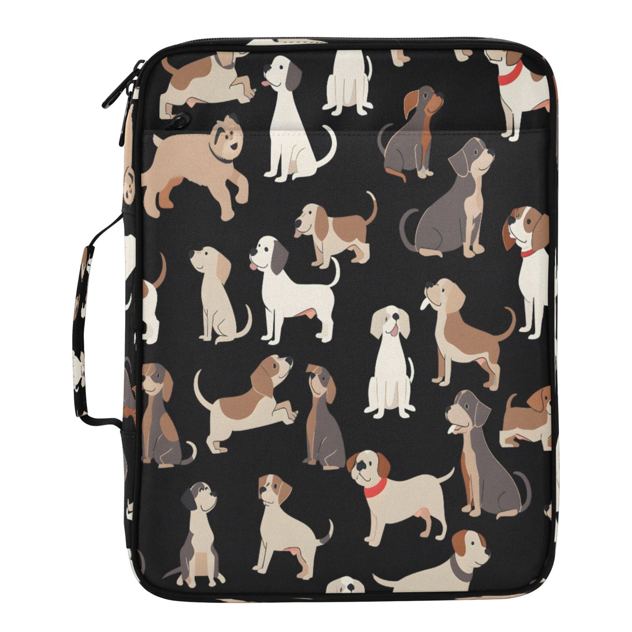BZSMCE Dog Black Background Pattern Pattern Water-Resistant Filing ...
