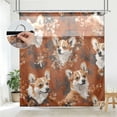 BZSMCE Dog Red Pattern Pattern Bathroom Shower Curtain Set with Hooks ...