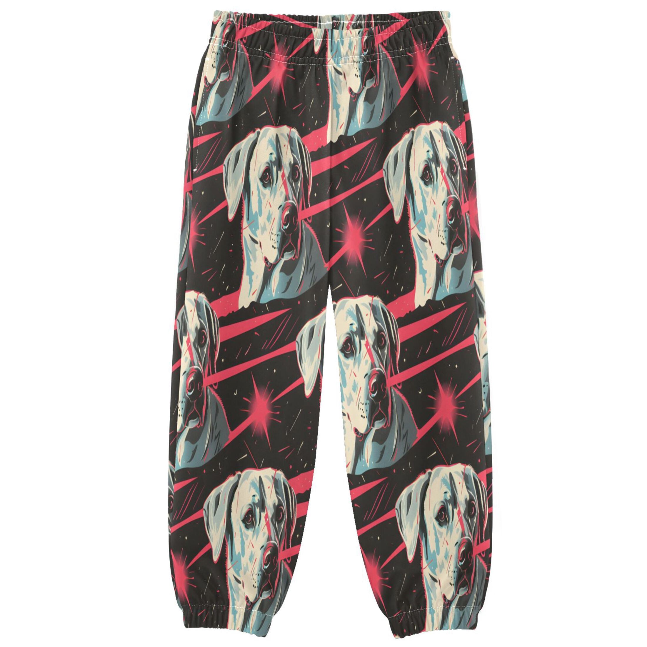 BZSMCE Dog Stripes Pattern Print Elastic Waist Jogger Pants Lightweight ...